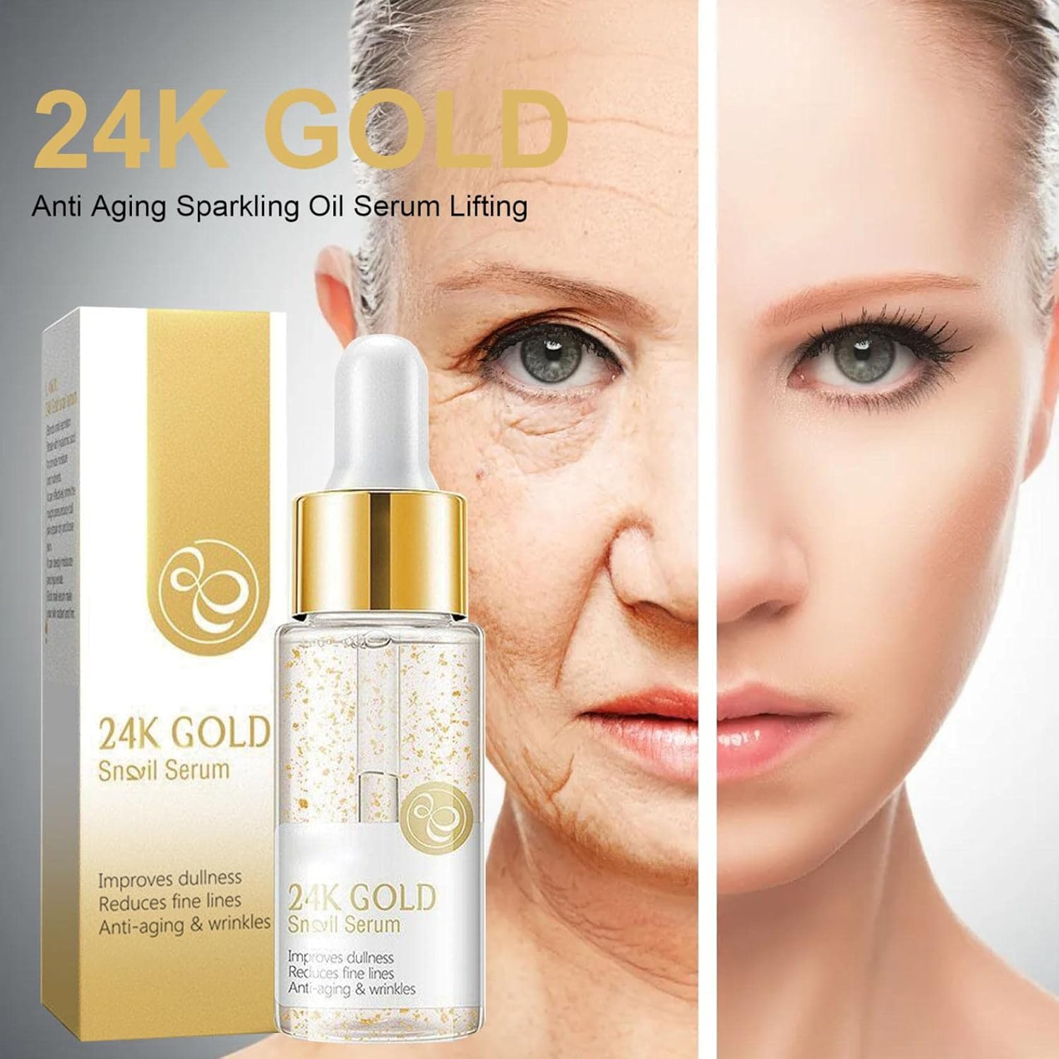 Gold - Suero hidratante facial antienvejecimiento con ácido hialurónico ...