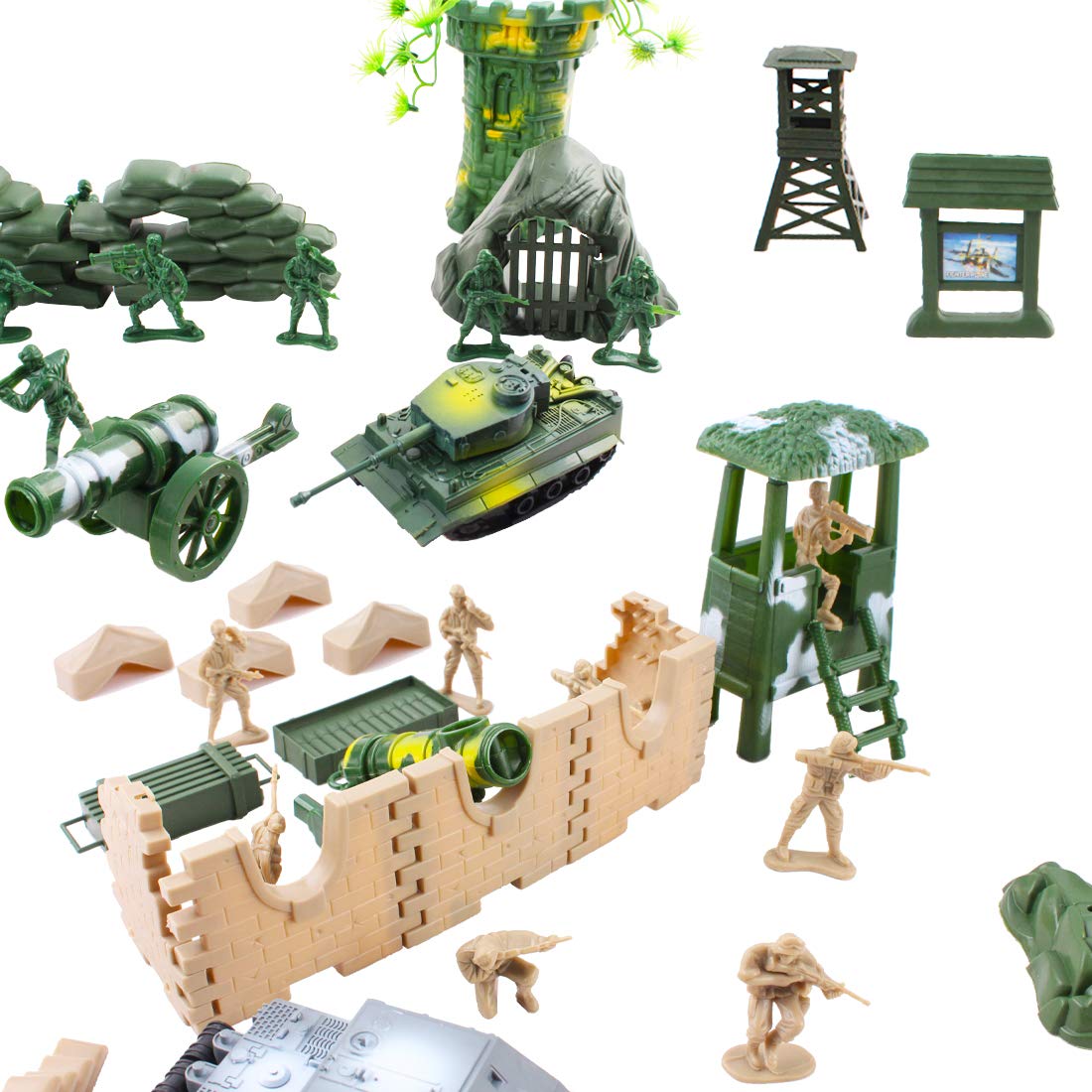 Buy deAO 100 Piece Military Play Set with Toy Soldiers; Military ...
