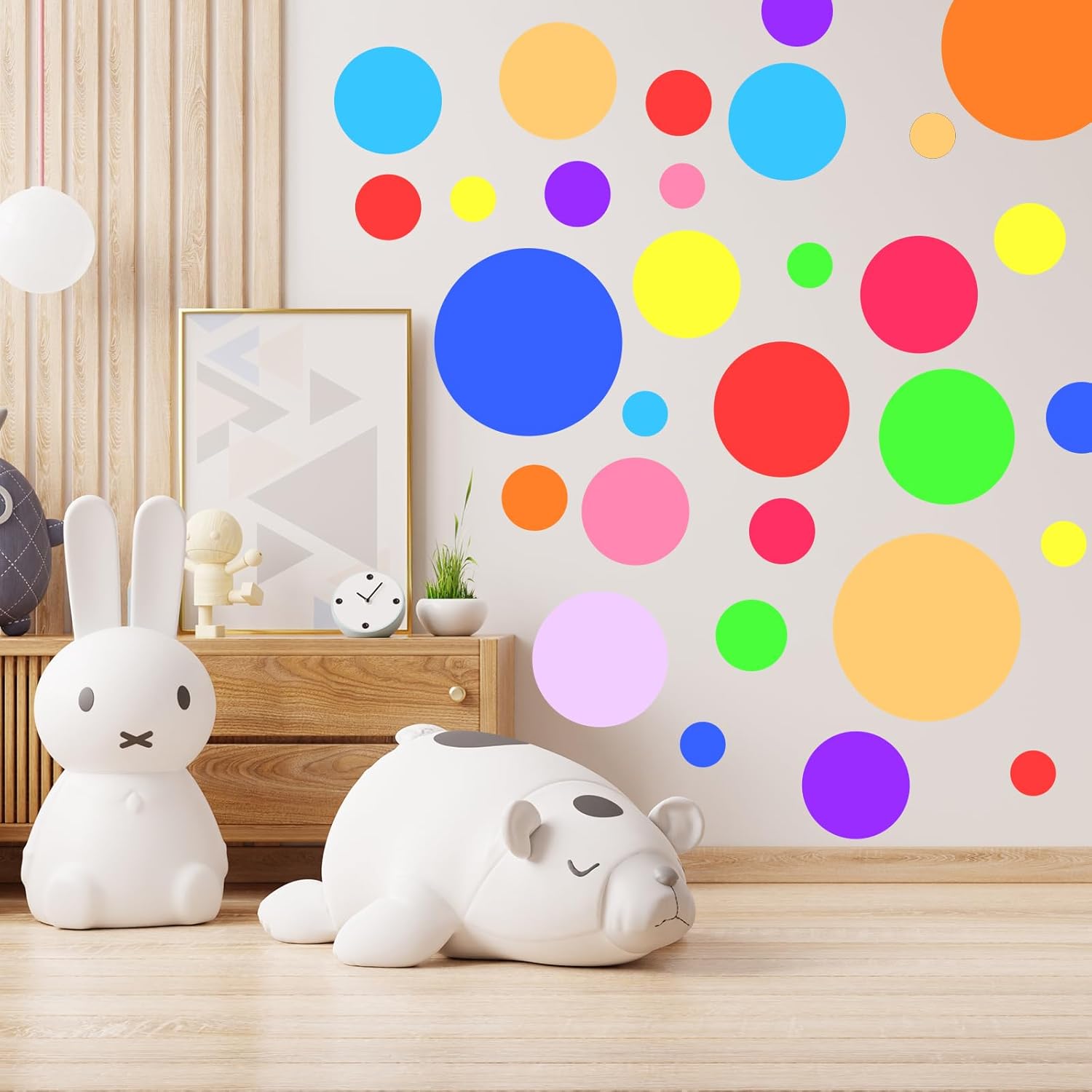 Amazon.com: Lusofie 264Pcs Polka Dot Wall Stickers Colorful Wall ...