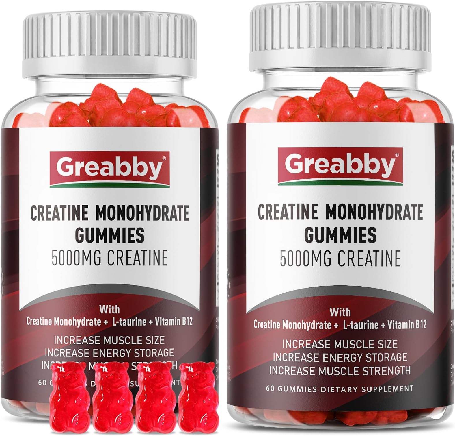 Amazon.com: GREABBY Creatine Monohydrate Gummies - 5g Creatine ...