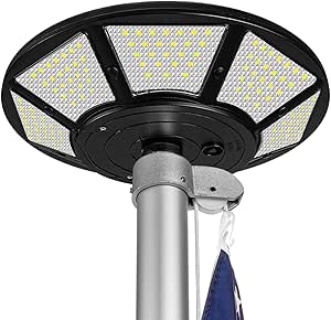 Amazon.com : GULADUS Solar Flag Pole Light, 200 LEDs, Super Bright Large Solar Flag Pole Light ...