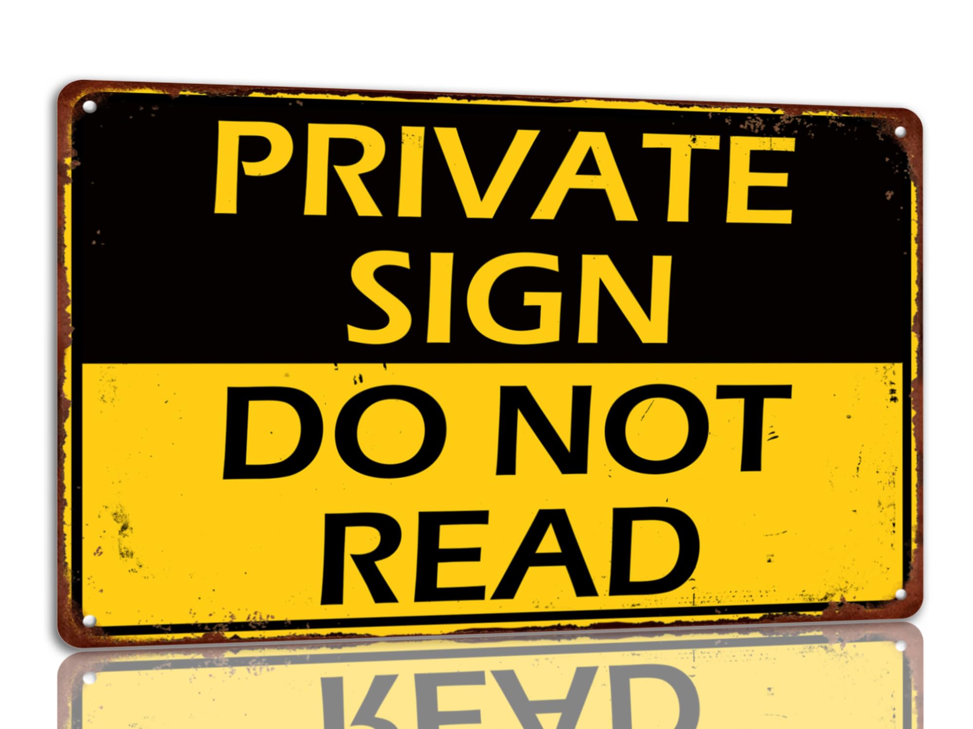 Amazon.com: Private Sign Do Not Read Tin Sign Vintage Warning Metal ...