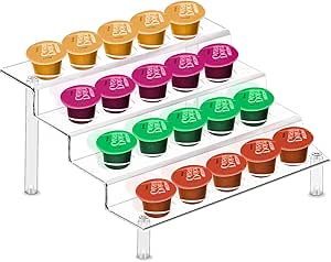 Amazon.com: LUGUNU Acrylic Coffee Pod Holder 4 Tiers Display Ladder ...