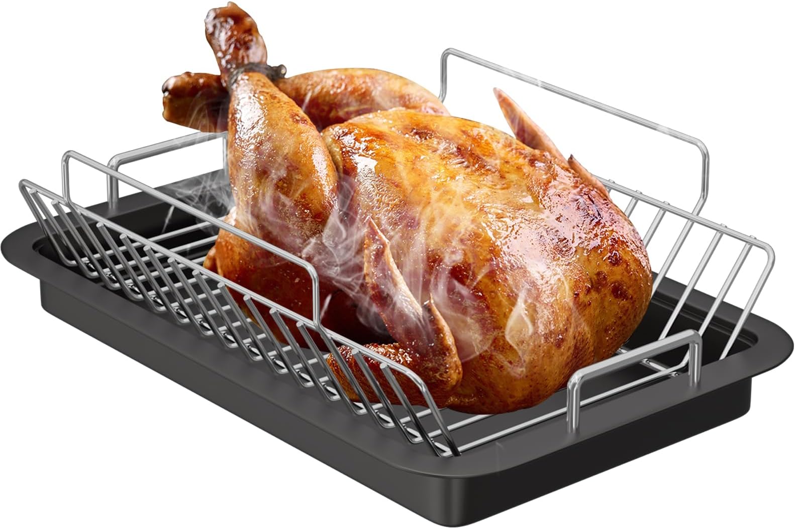 Amazon.com: BBQ Future 17.3-Inch Nonstick Roasting Pan with Stainless ...