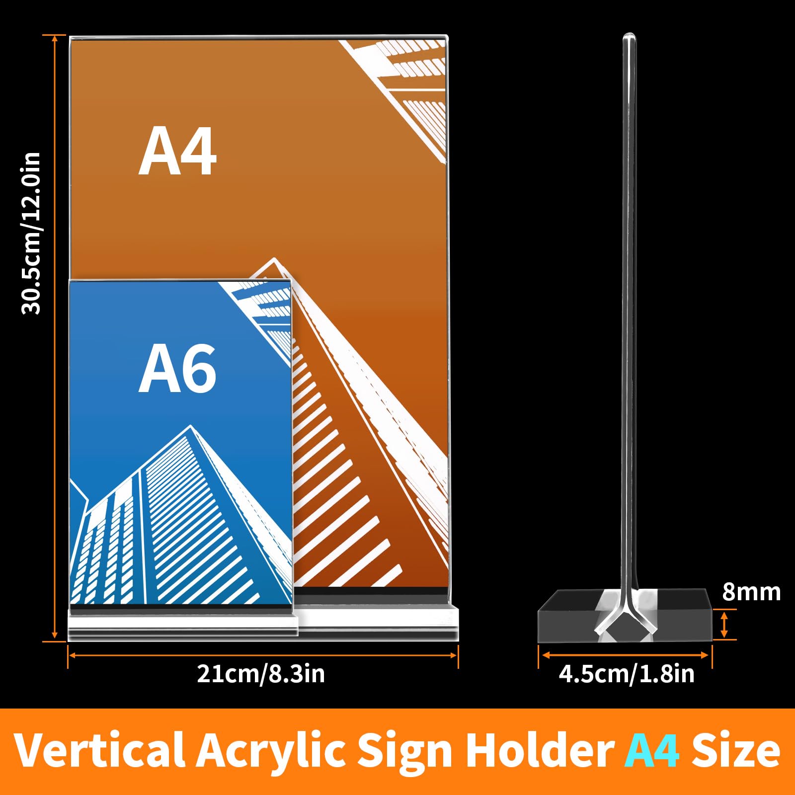 Snapklik.com : Acrylic Sign 85x11 Inch, 3 Pack Vertical, Double Sided ...