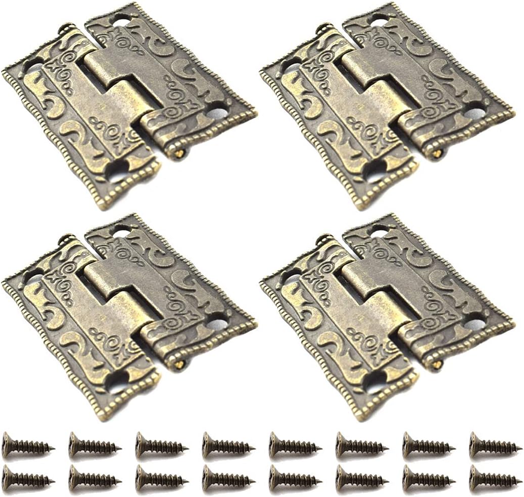 Antique Bronze Decorative Hinges Pattern Carved Design Butt Folding ...