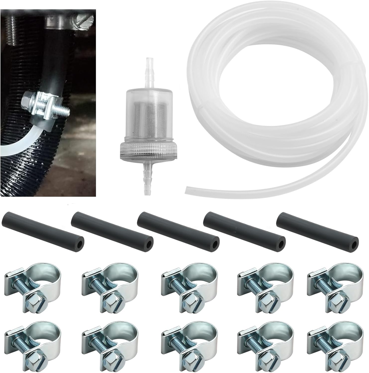17PCS Diesel Heater Fuel Line Kit Car Air Parking Heater Tube Fuel Hose ...