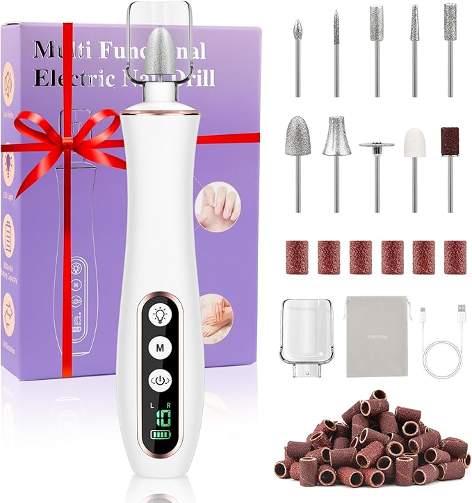 Professional Electric Nail Drill Kit, Cordless Manicure Pedicure Tools ...