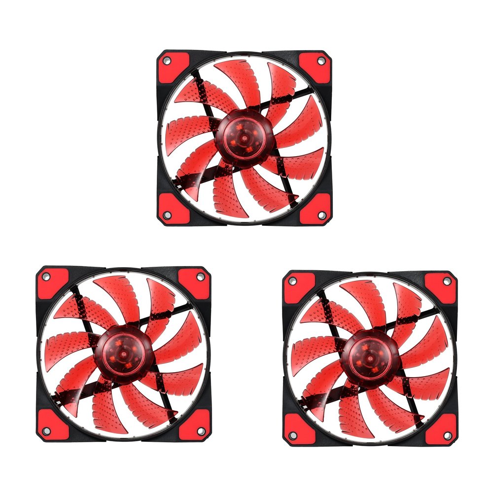 Amazon.com: Hydraulic Bearing Red 120mm 9 Blade LED Ultra Silent Case ...