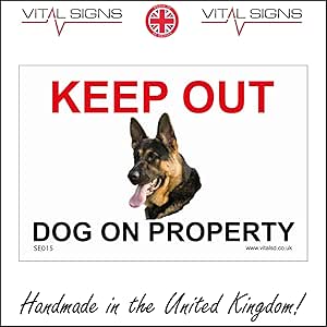 SE015 Keep Out Dog On Property SIGN german shepherd attack defend bite ...