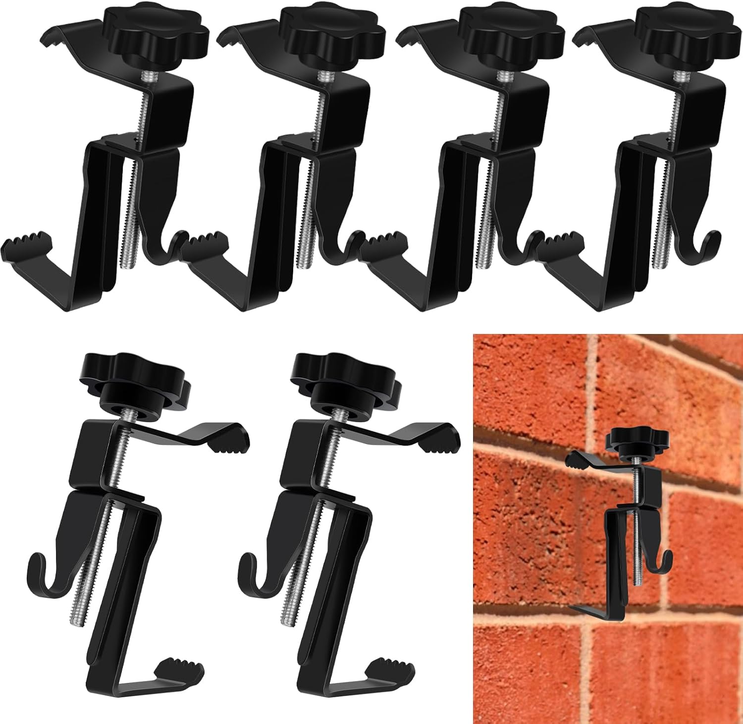 ELIUNG Adjustable Brick Hooks Clamps, Stainless Steel Wall Clips, Heavy ...