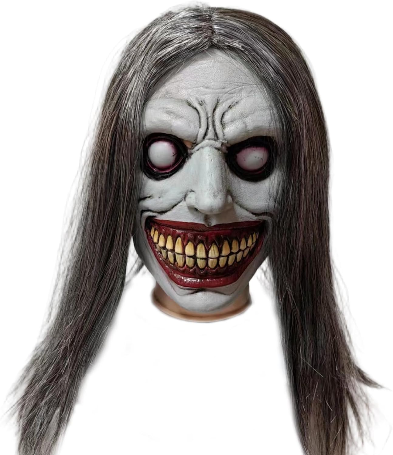 Amazon.com: Scary Halloween Mask Latex Demon Mask with Creepy Grin and ...