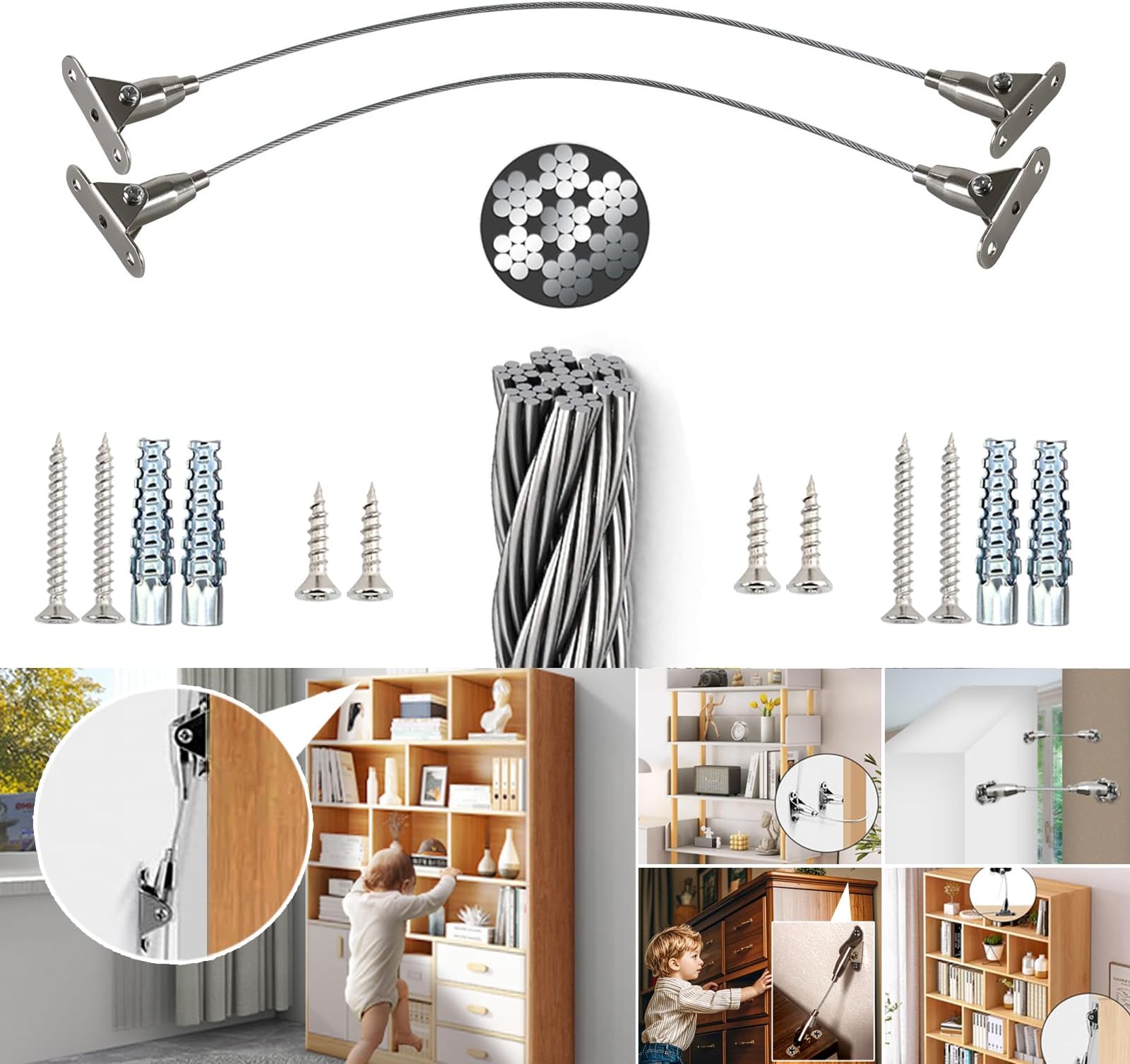 Amazon.com: 24pcs Furniture Anchors, Anti-Tip Furniture Anchors ...