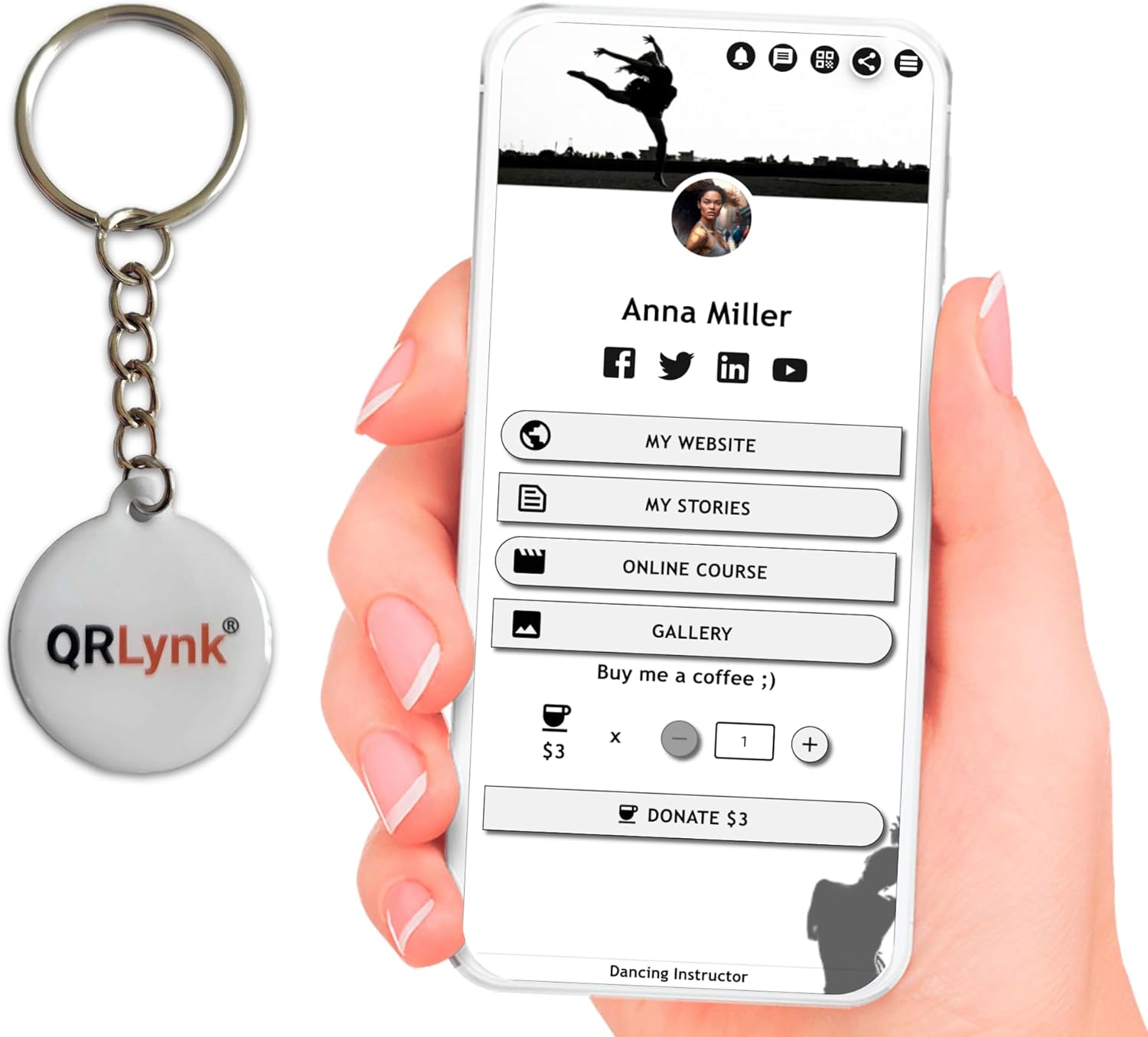 Amazon.com: Smart Keychain - Tap NFC or Scan QR Code- Link Digital ...