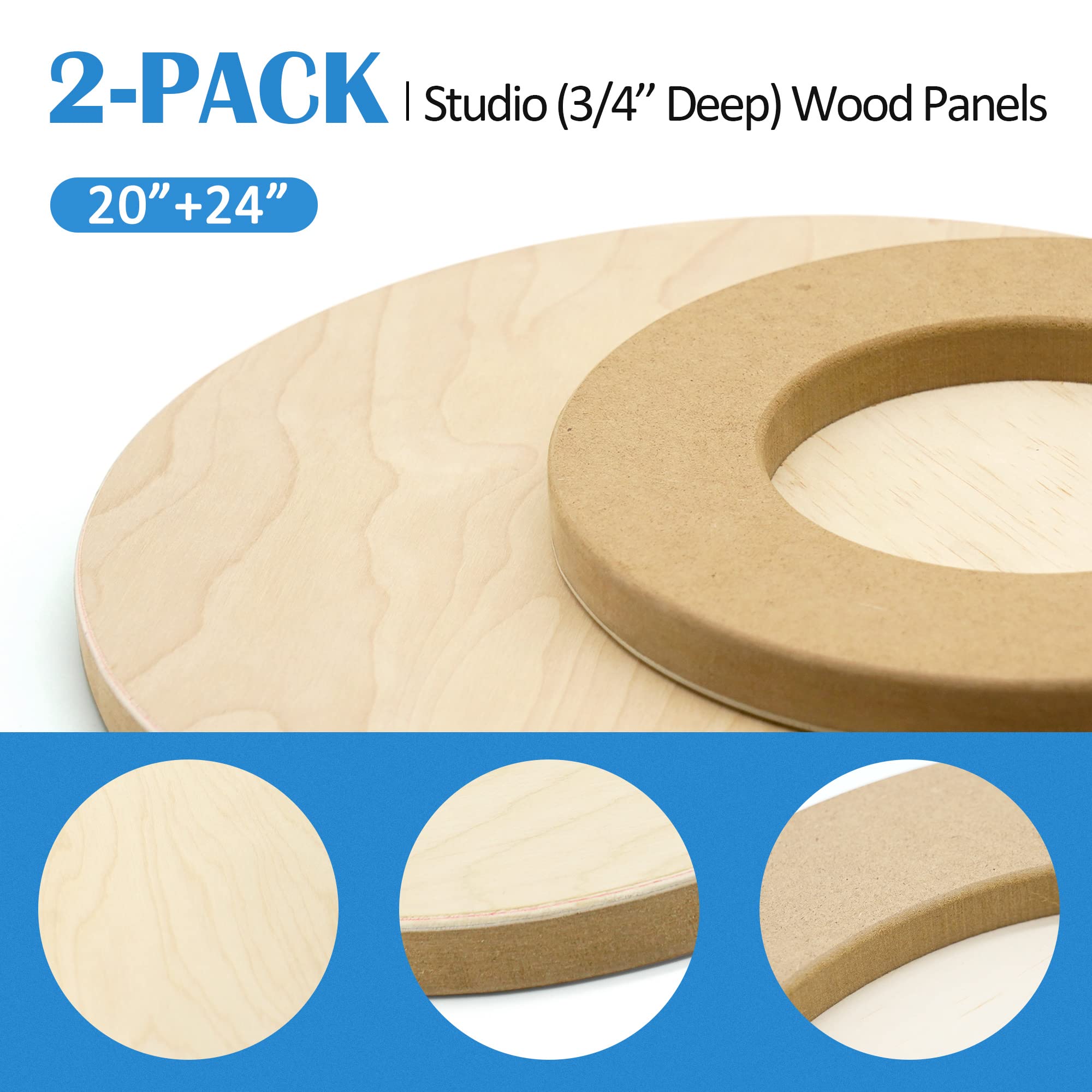 Snapklik.com : Falling In Art Unfinished Round Birch Wood Panels Kit ...