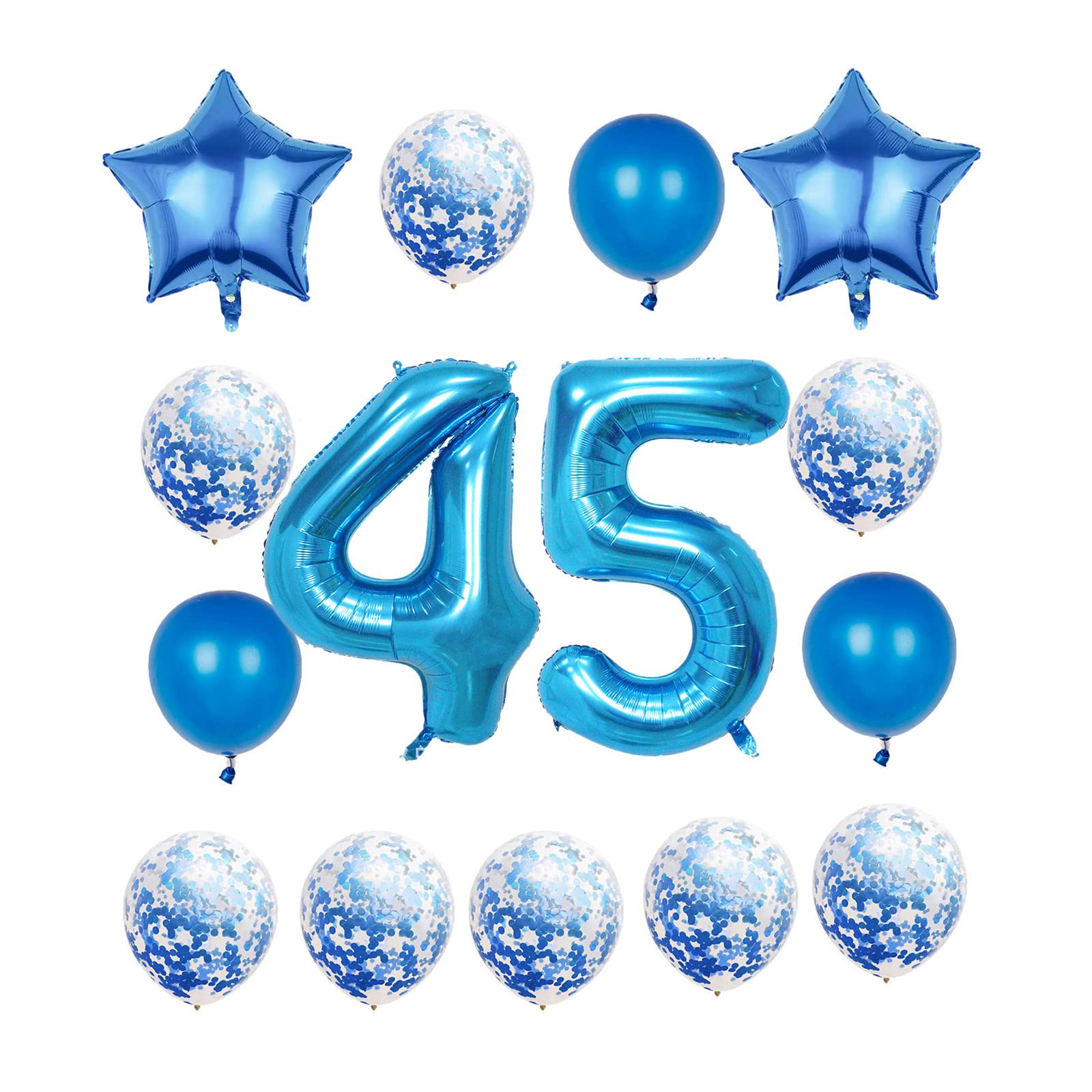 Amazon.com: 45th Birthday Decorations Party Supplies,Blue Number 45 ...