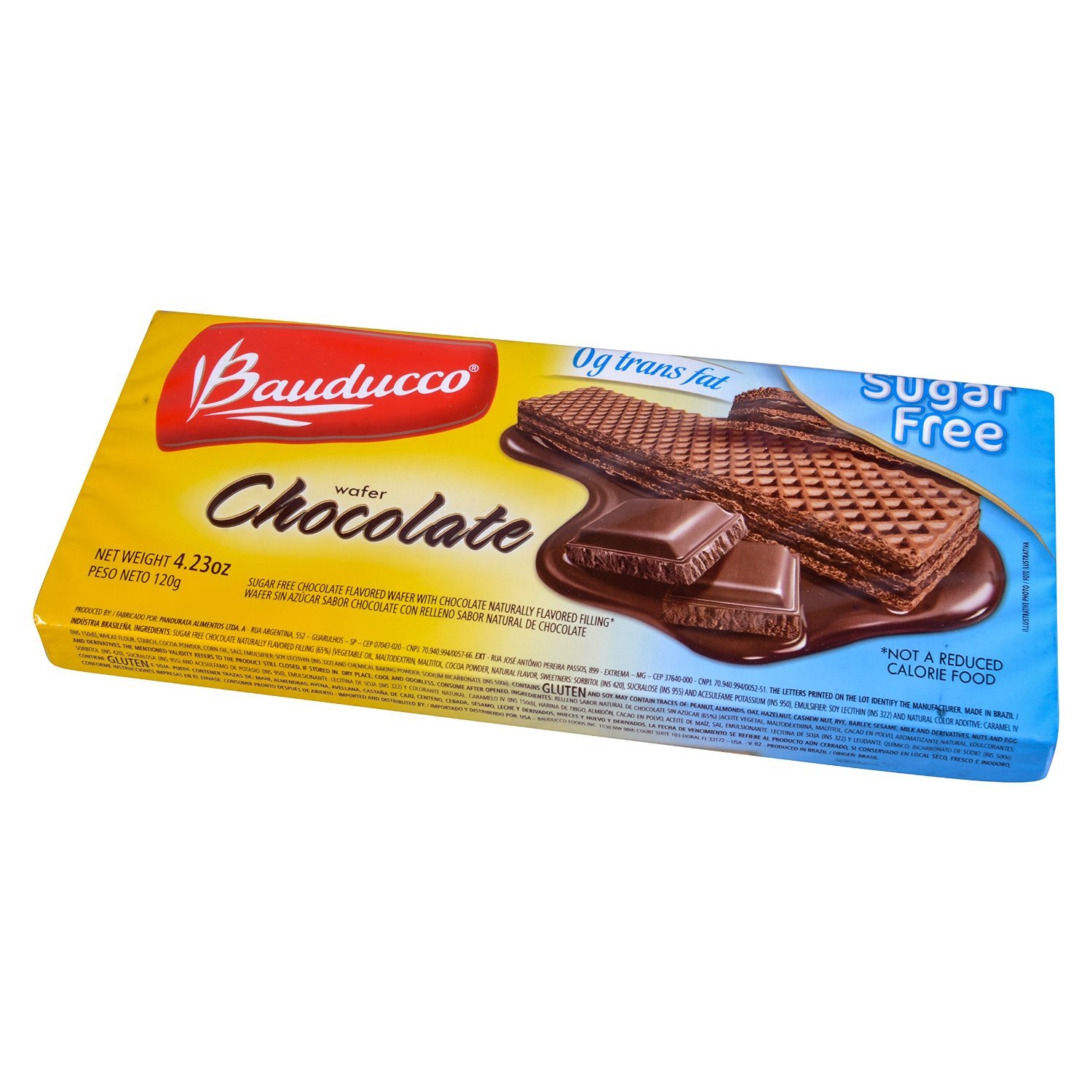 Amazon.com: Bauducco Cookie Wafer Chocolate Sugar Free 4.23 oz. (Pack ...