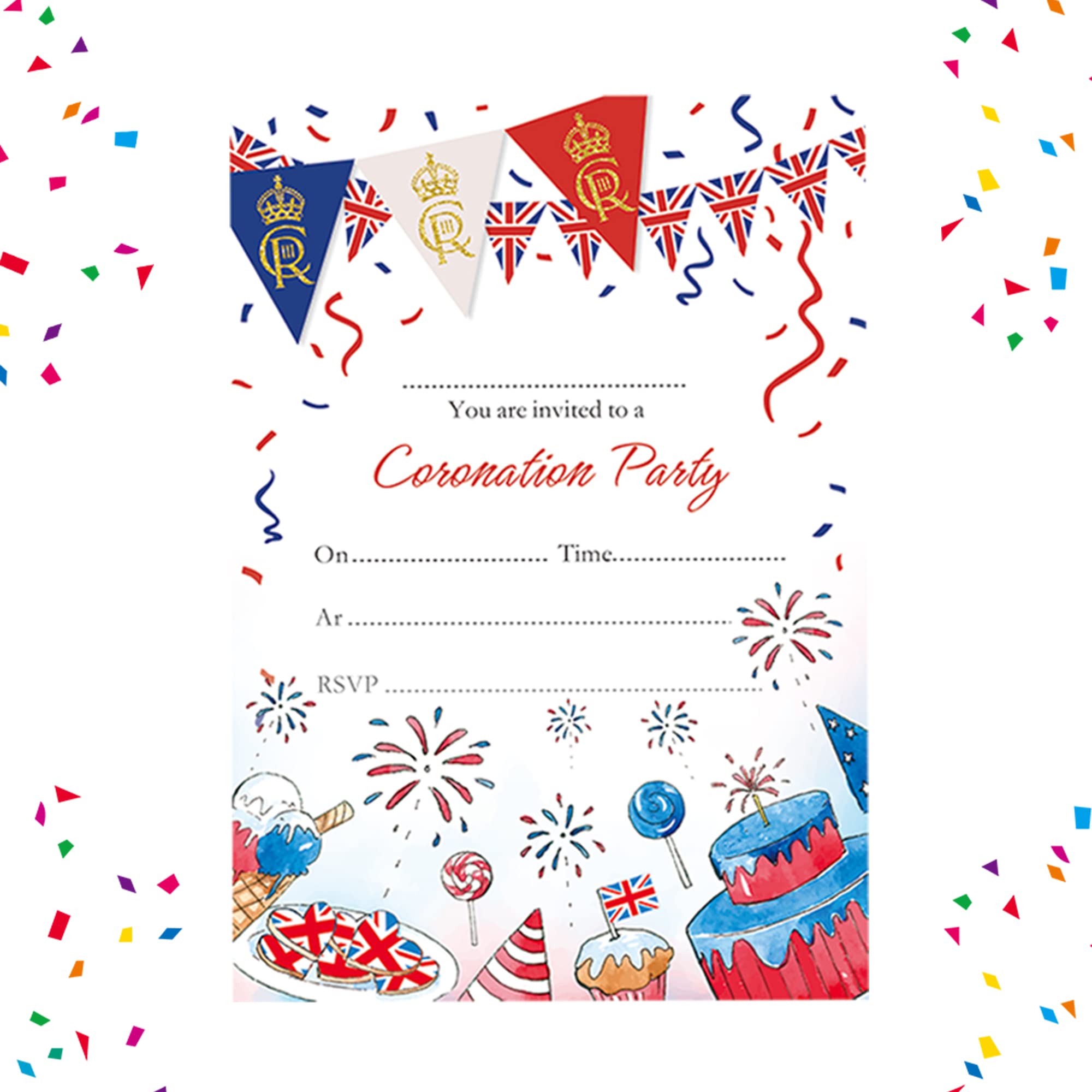 Buy 10pcs Kings Coronation Decorations Invitation,King Charles ...