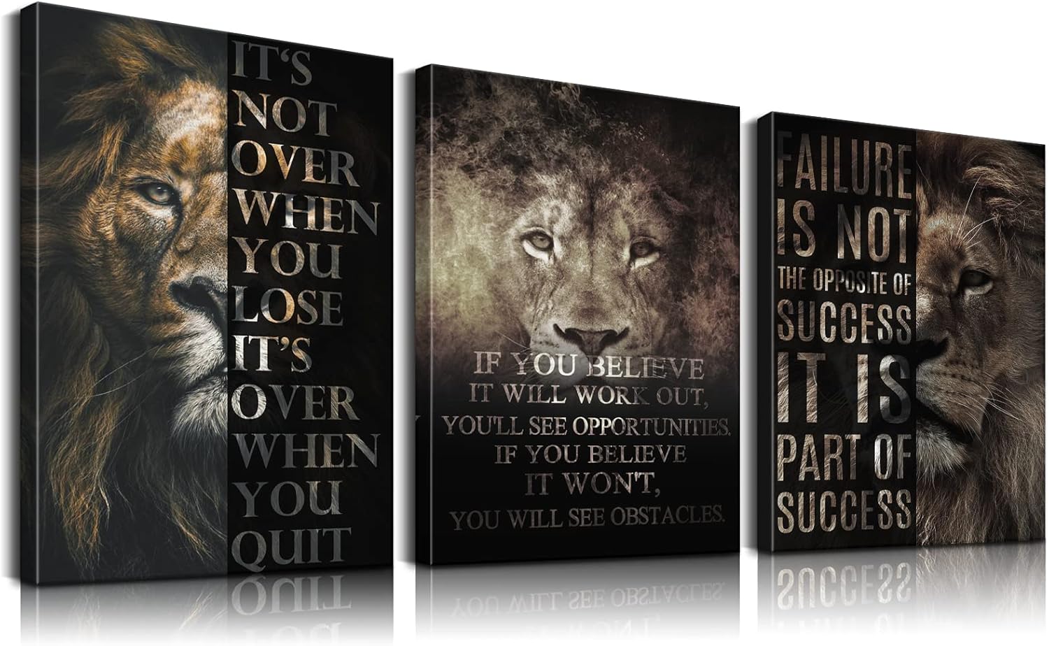 Amazon.com: LANIFANT 3 Piece Motivational Wall Art Inspirational ...