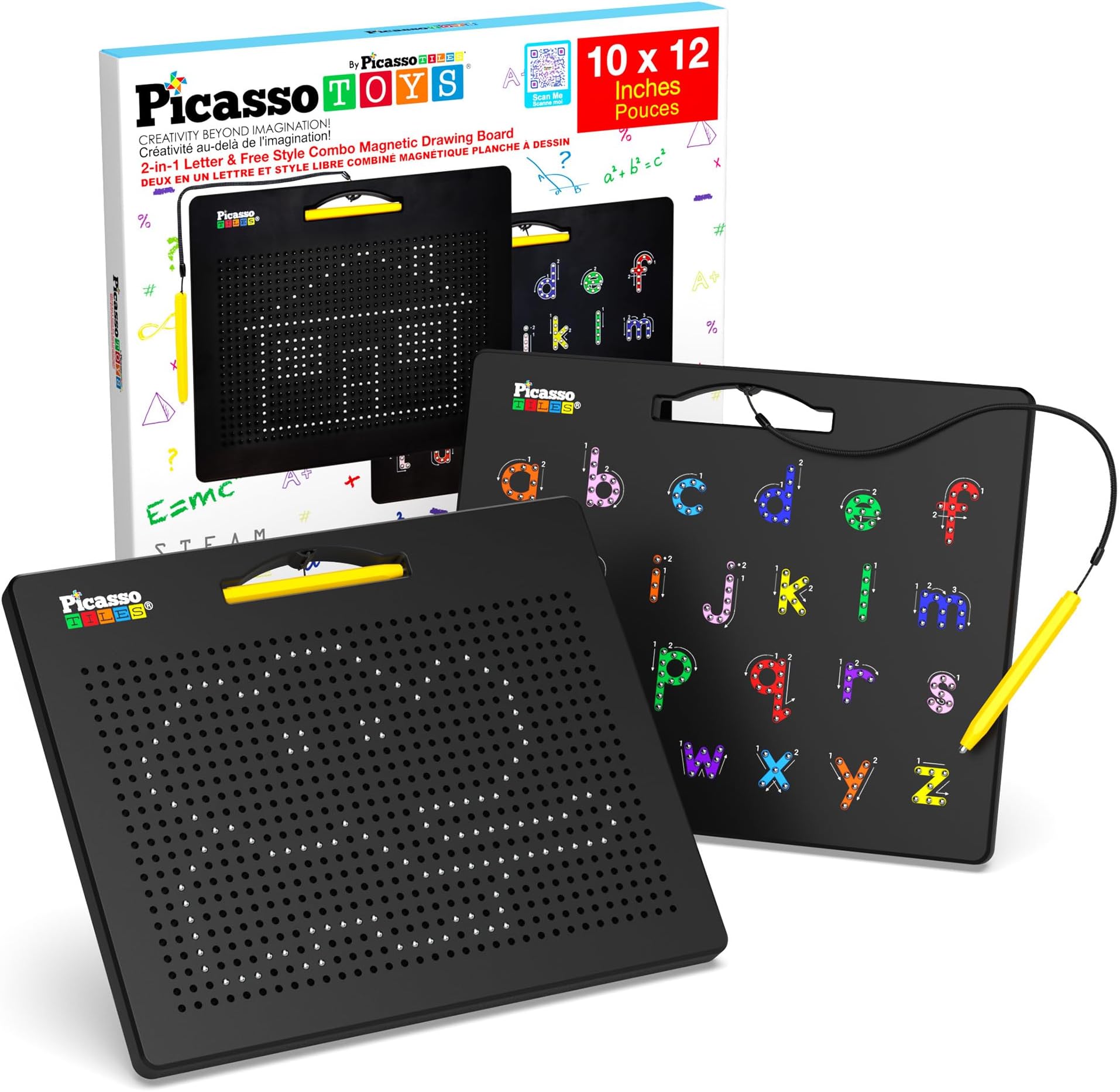 Hautton Magnetic Letters Board, 2 in 1 Alphabet Letter Tracing Board ...