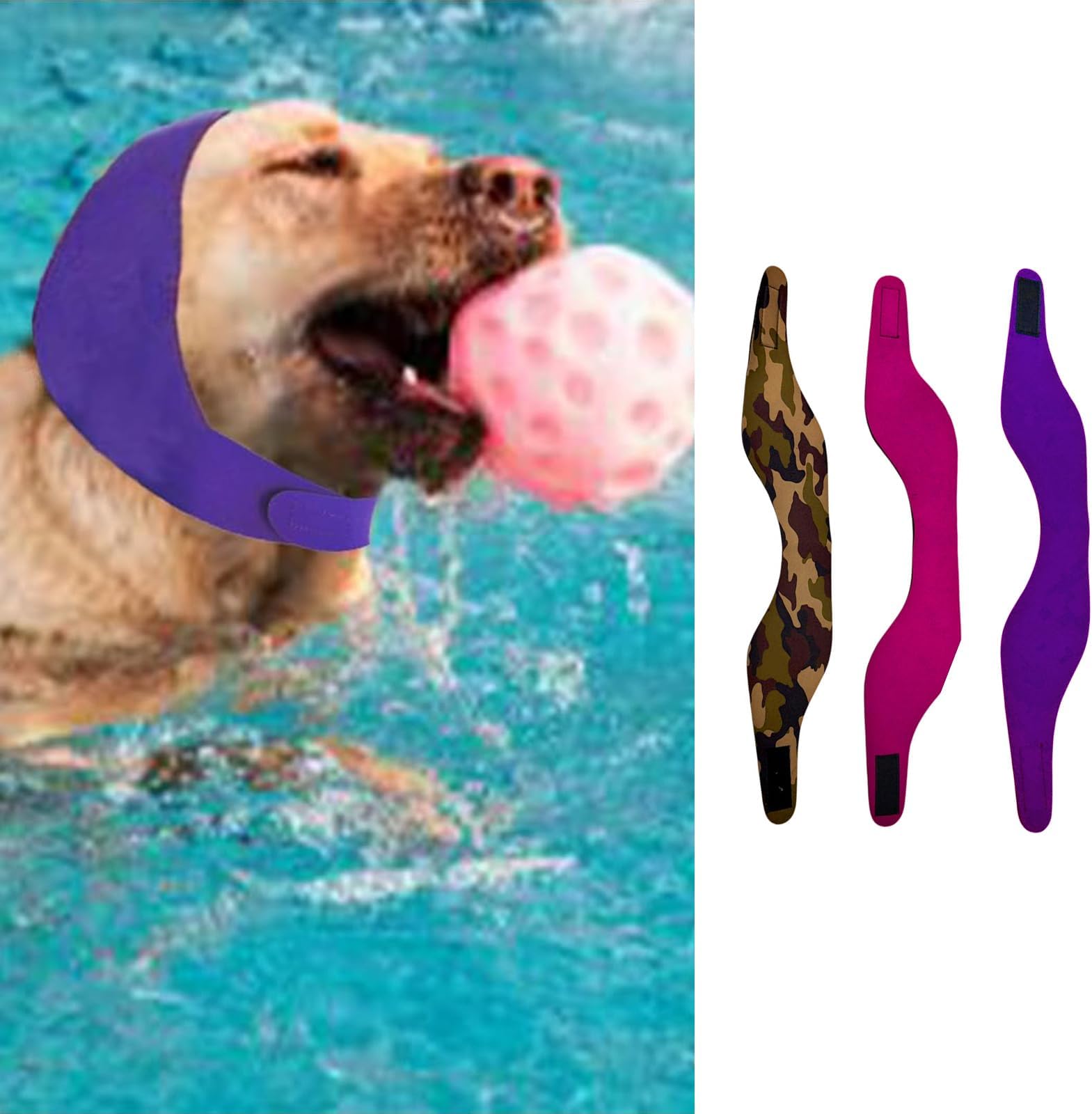 Amazon.com : Dog Ear Covers for Bath 3Pcs Upgrade Anti-Slip Swim Cap ...