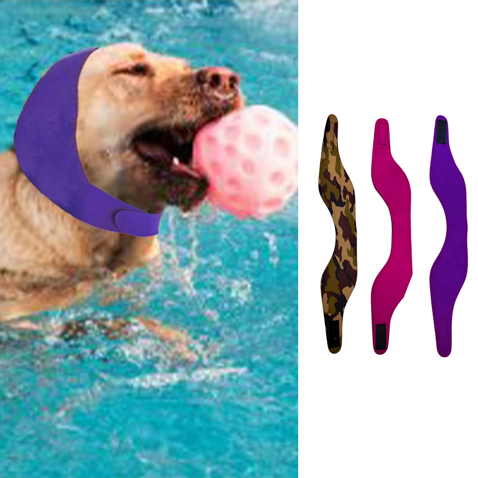 Amazon.com : Dog Ear Covers for Bath 3Pcs Upgrade Anti-Slip Swim Cap ...