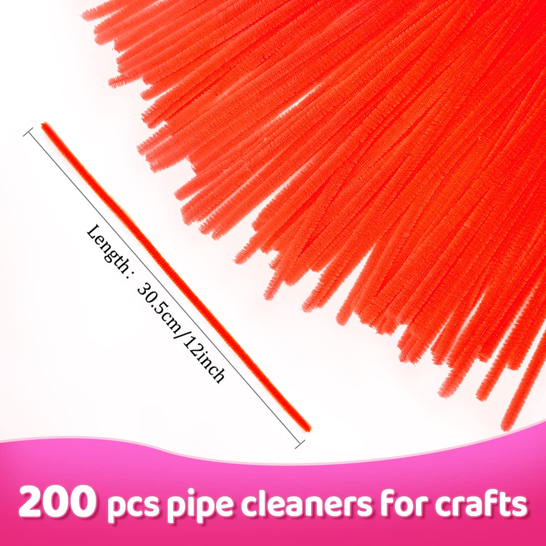 Snapklik.com : Orange Pipe Cleaners For Crafts, 200pcs, Chenille Stems ...
