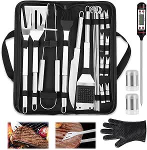 CHENGBAO Juego de 24 Piezas Accesorios Asador，Profesional Kit para Asar ...