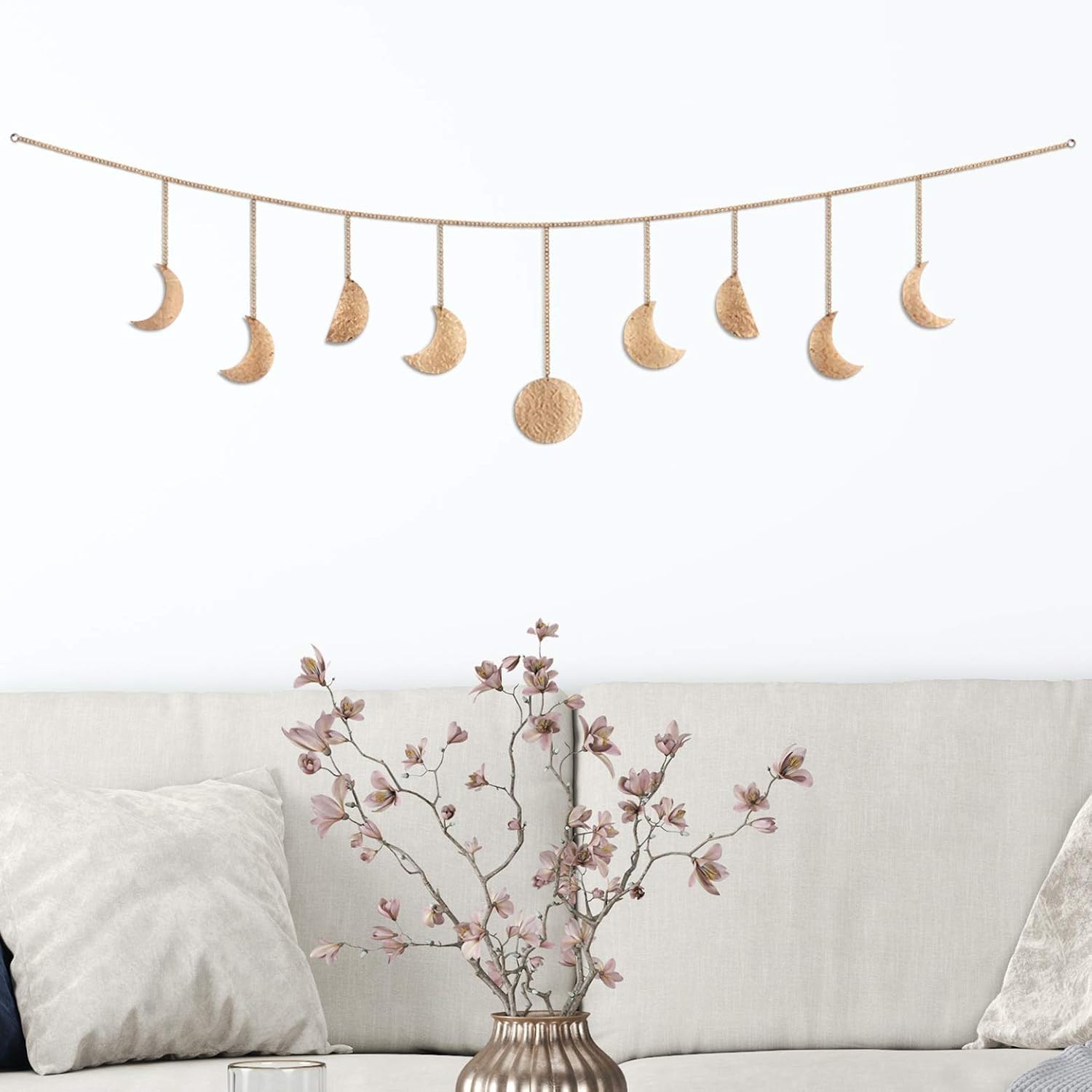 Moon Phase Wall Hanging, Rose Gold - Unique, Lightweight Moon Phase ...