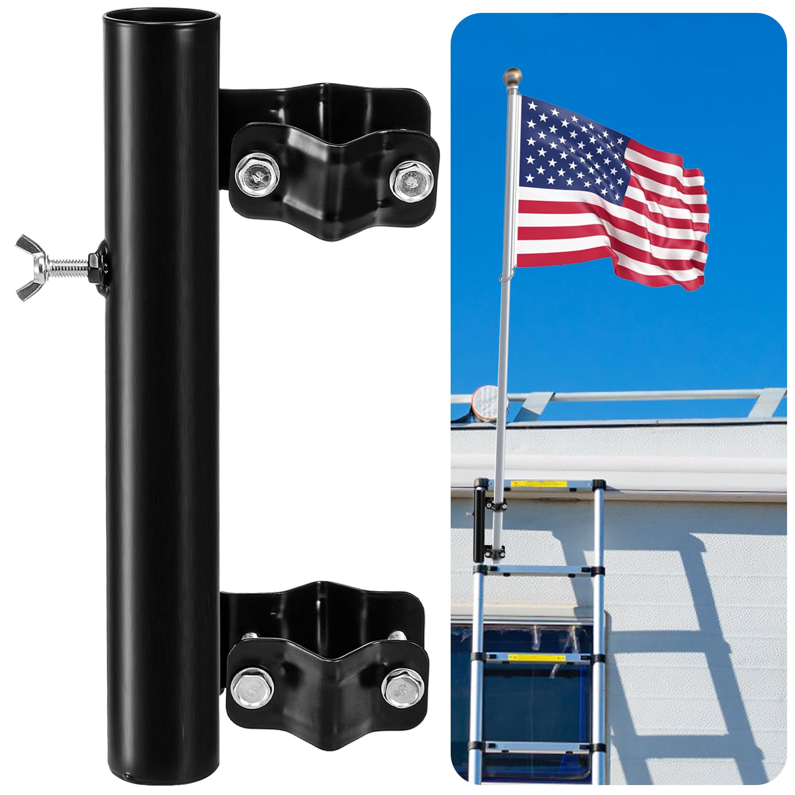Amazon.com : Acshio RV Ladder Mounted Flagpole Holder, Heavy Duty RV ...