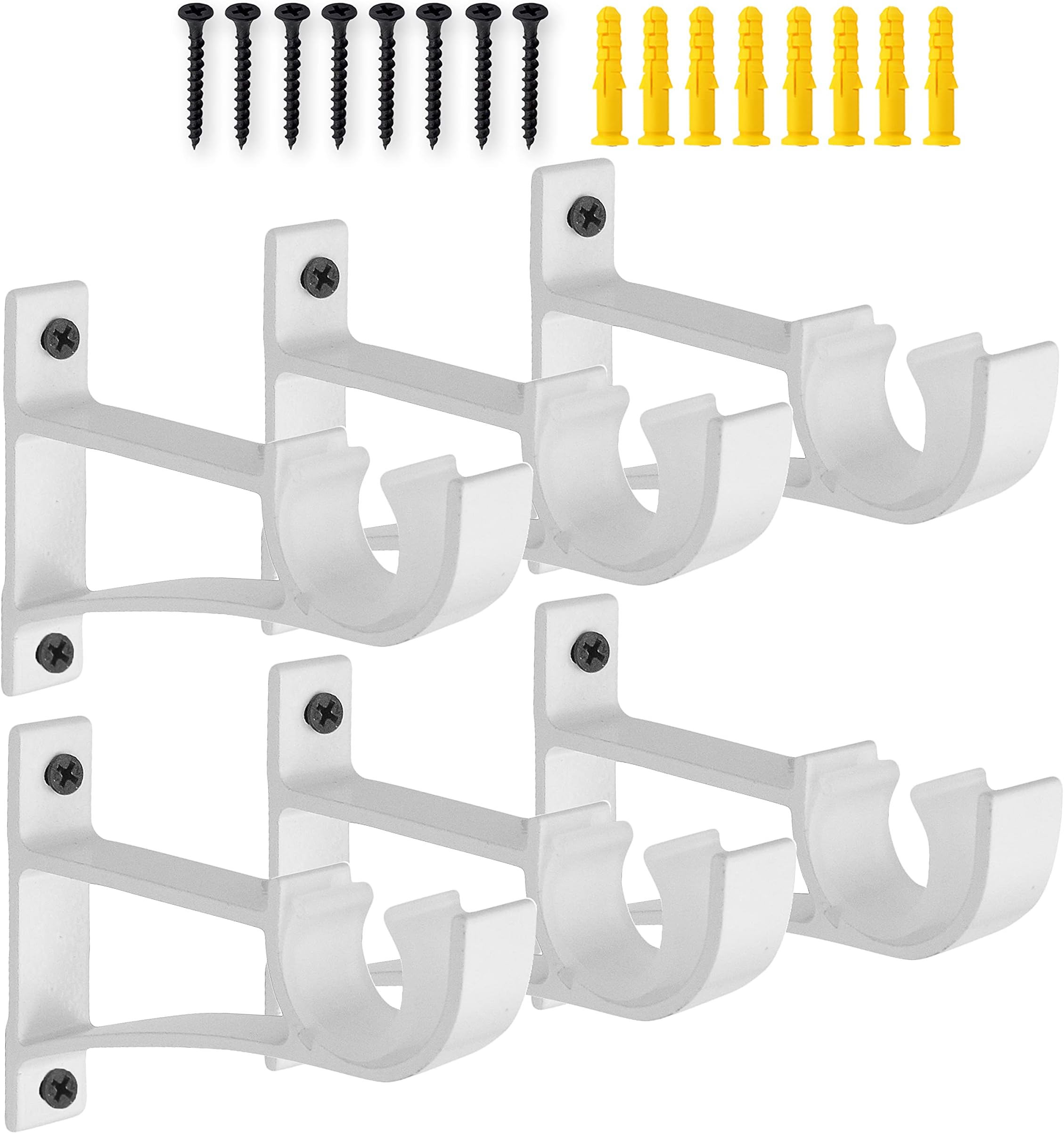 Amazon.com: HOJLKLD Double Curtain Rod Bracket, 2 Pcs Heavy Duty ...