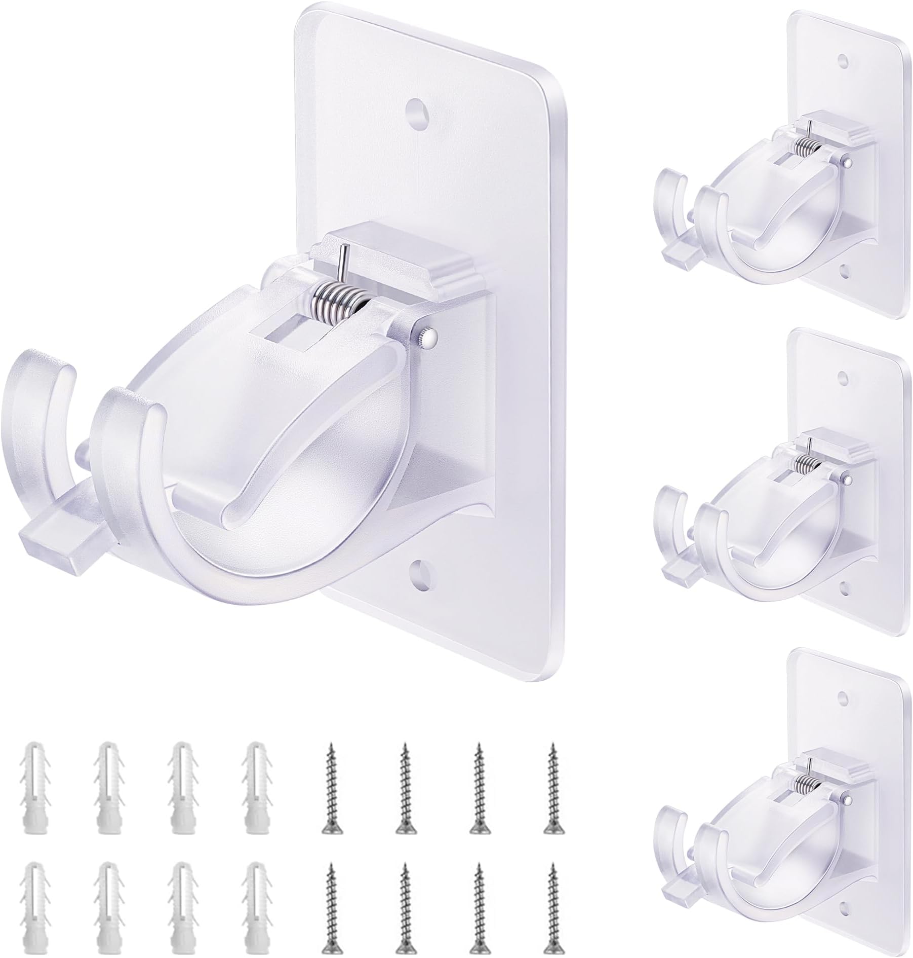 Amazon.com: CIEMGNZOC 2PCS No Drill Curtain Rod Brackets, Self-Adhesive ...