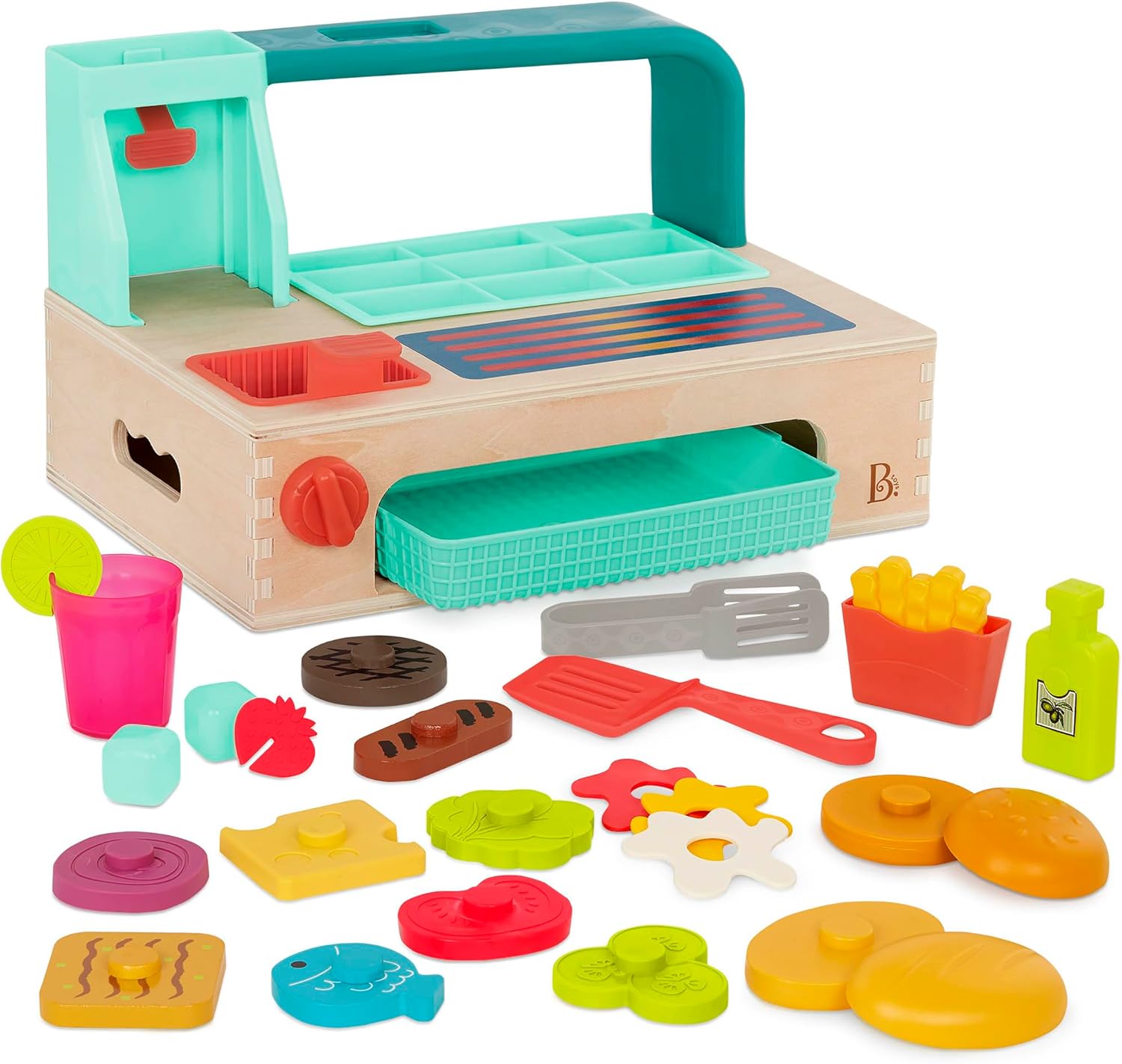 Amazon.com: B. toys- Mini Chef - Build-a-Burger Playset- Pretend Play ...