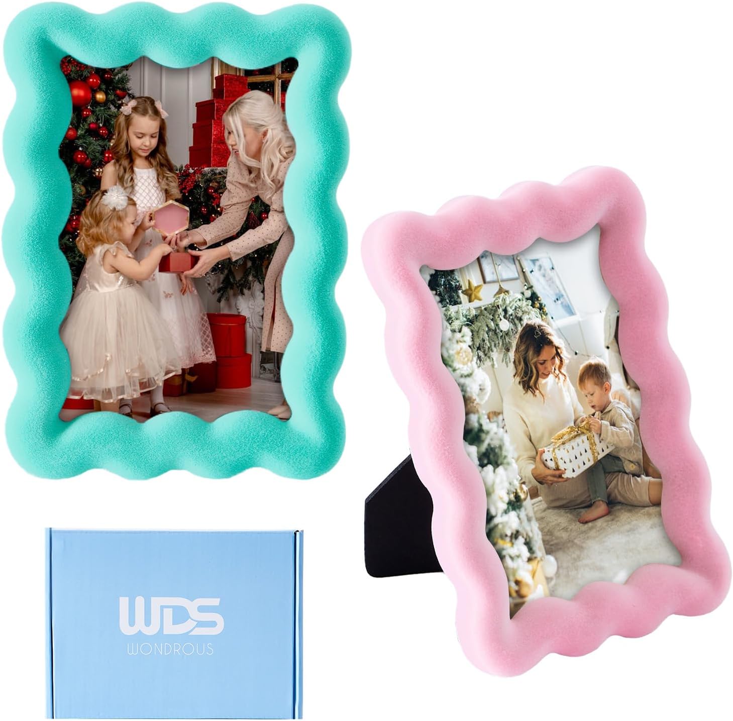 Amazon.com - WDS WONDROUS Pink&Green Velvet Picture Frames 3x5 with ...