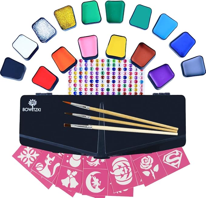 Amazon.com: Bowitzki Face Paint Kit for Kids 14 Color Face Painting Set ...