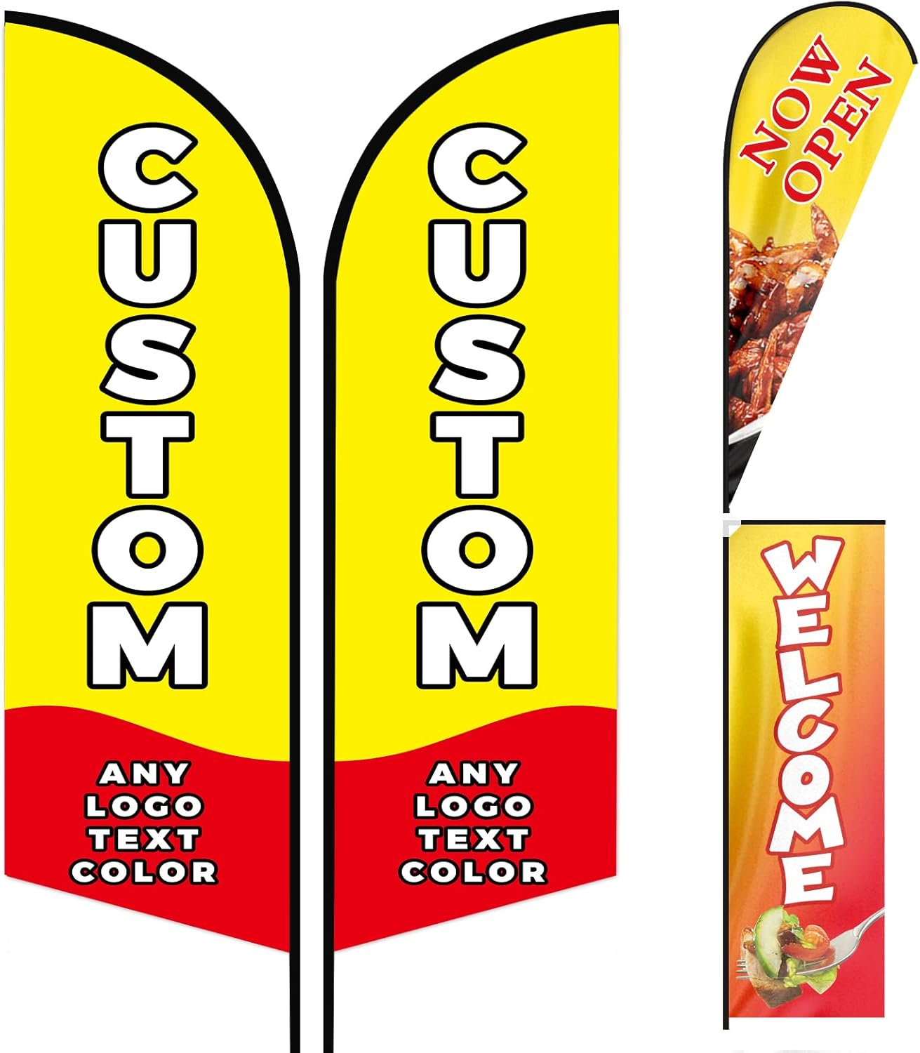 Amazon.com: Custom Advertising Feather Flag, Custom Personalized ...