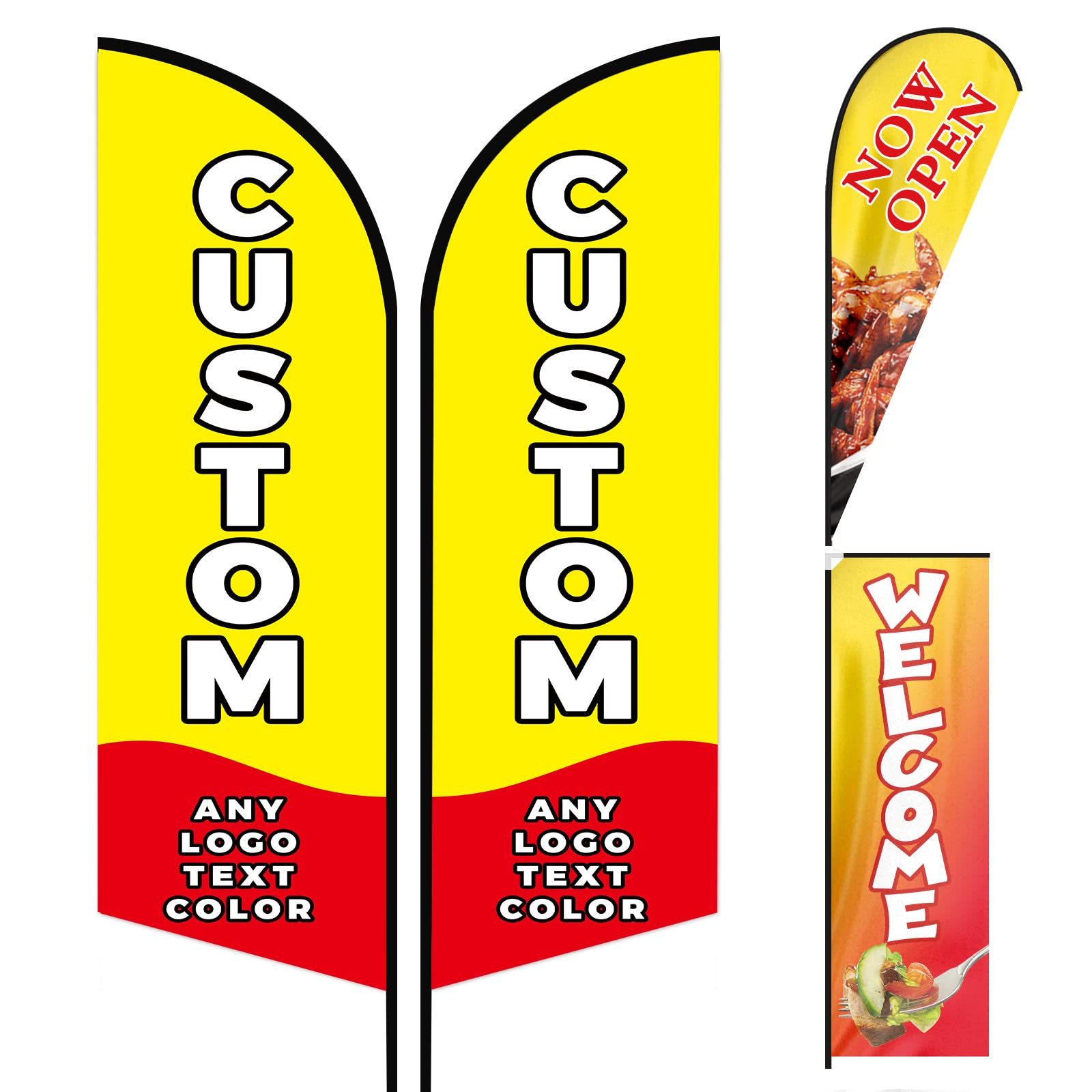 Amazon.com: Custom Advertising Feather Flag, Custom Personalized ...