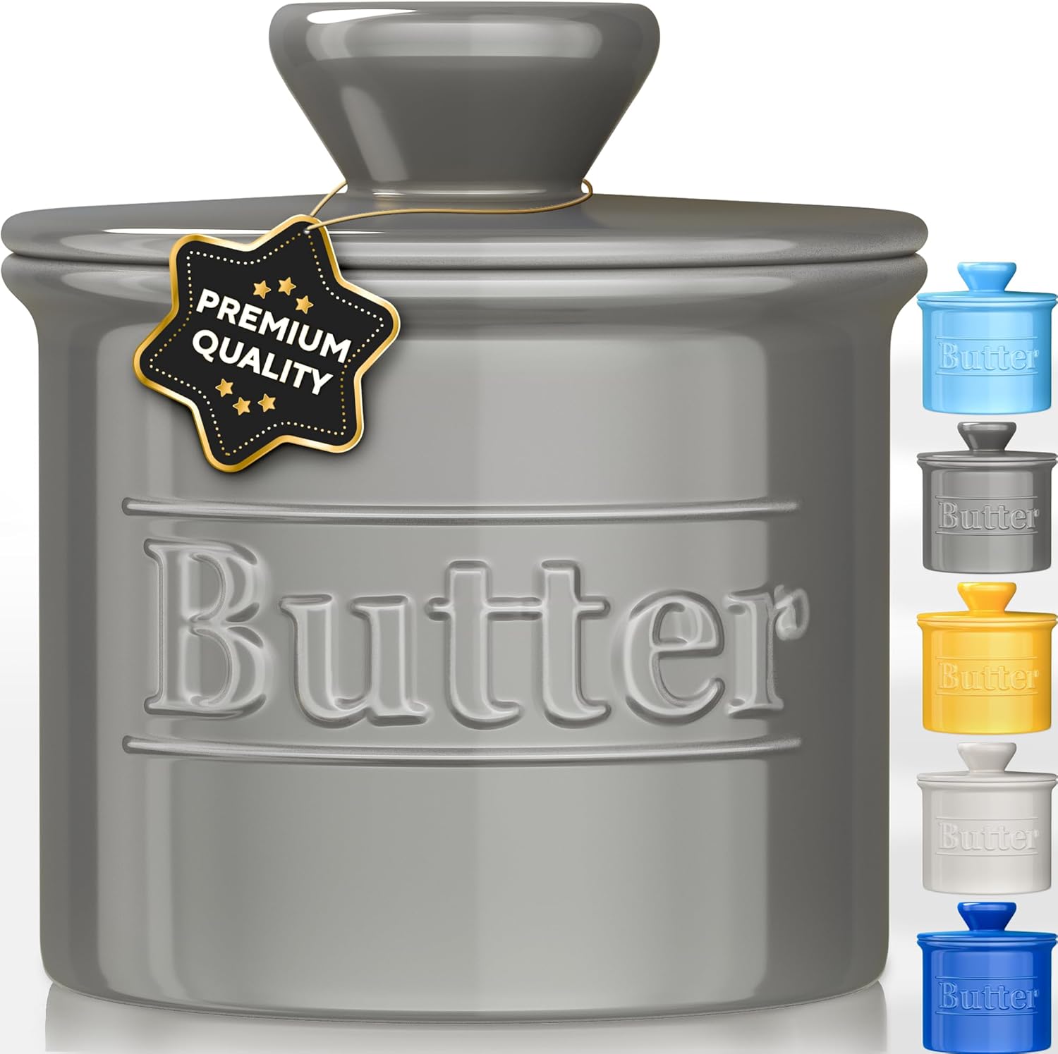 Amazon.com | Premium Butter Crock with Lid - Original Design French ...