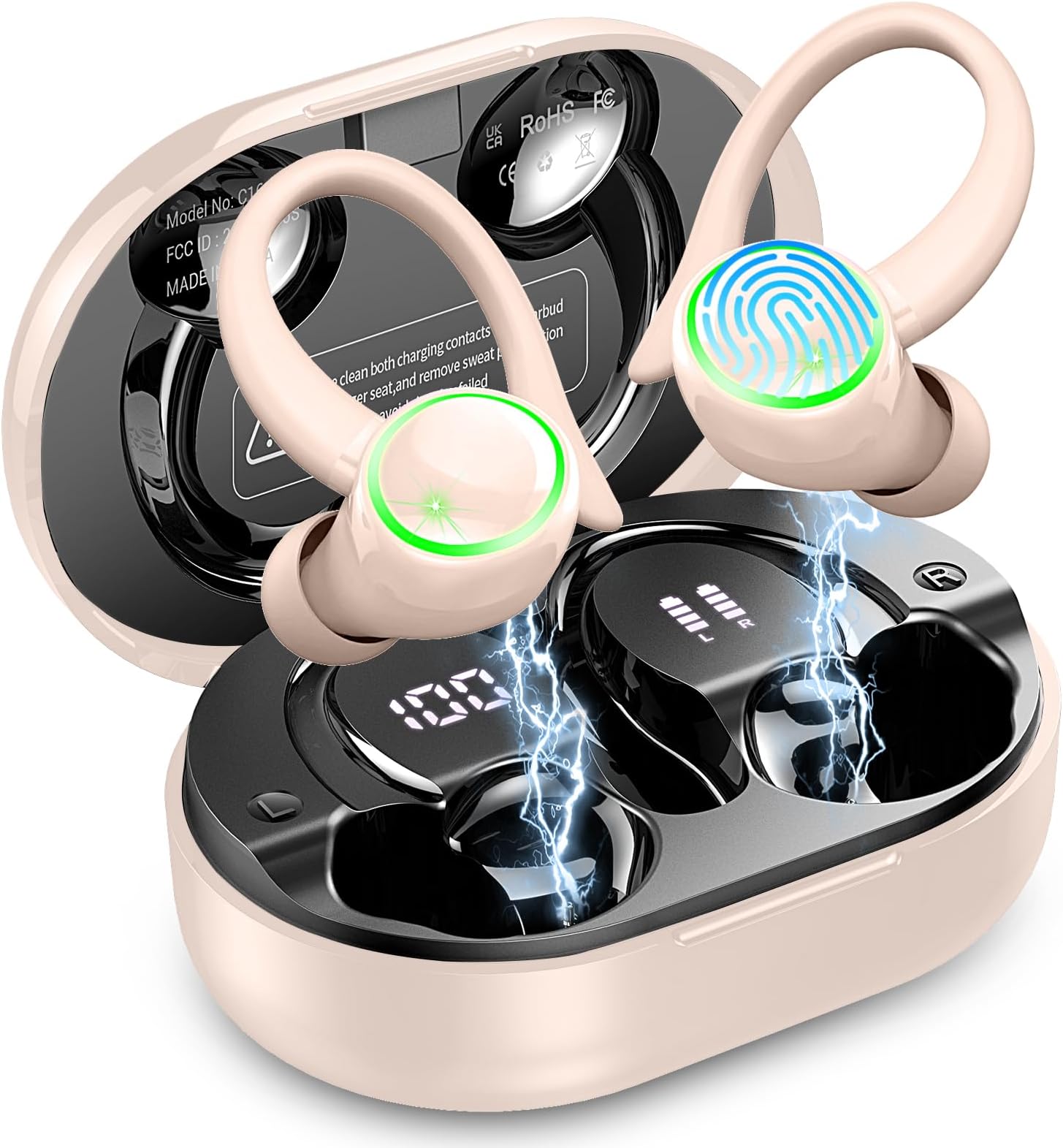 Amazon.com: Wireless Earbuds Sports, Bluetooth Headphones 5.3, 50H ...