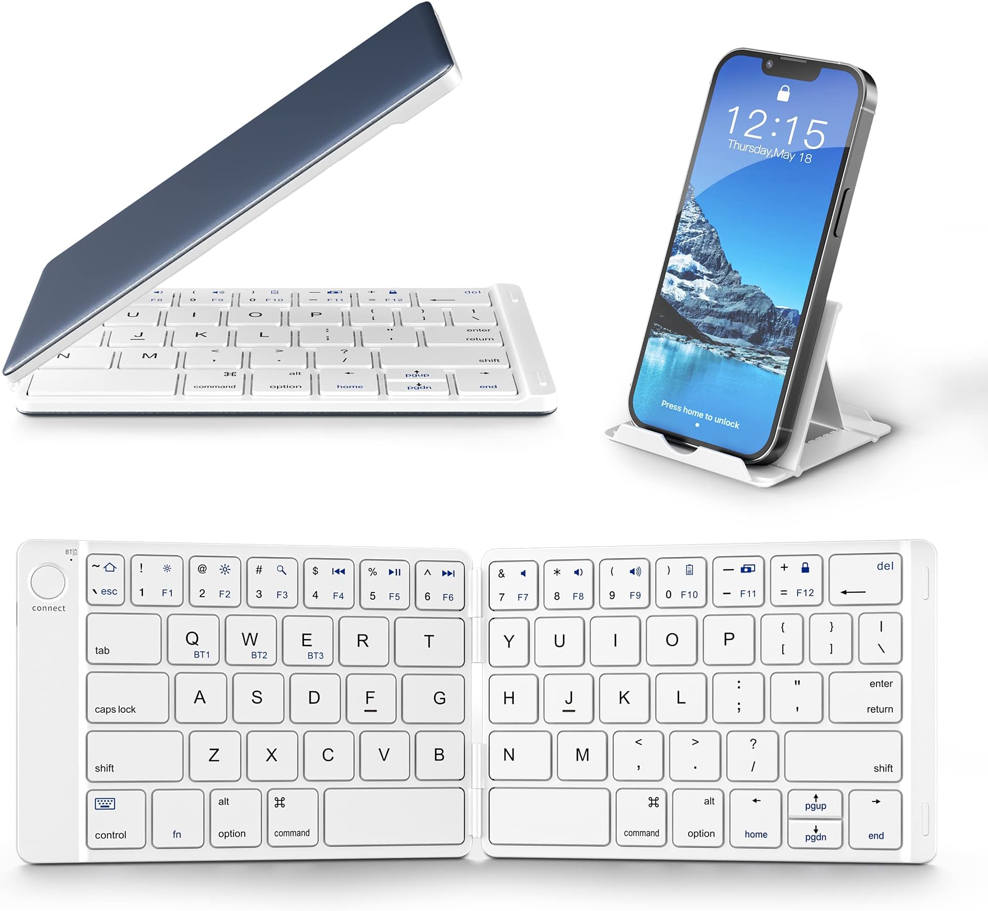 Amazon.com: Samsers Foldable Bluetooth Keyboard - Portable Wireless ...