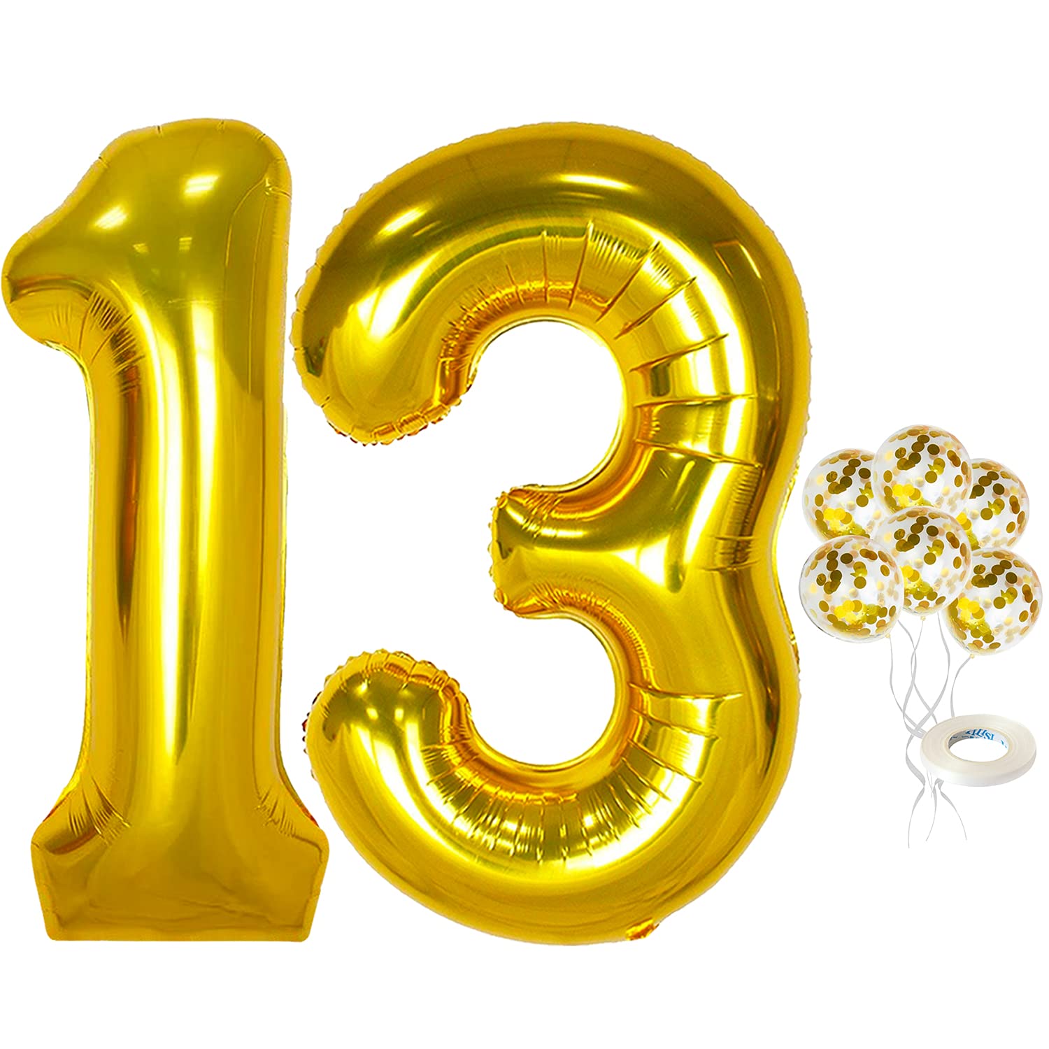 Buy Large 40 Inch Gold 13 Balloon Numbers Gold Confetti Latex buy-large-40-inch-gold-13-balloon-numbers-gold-confetti-latex