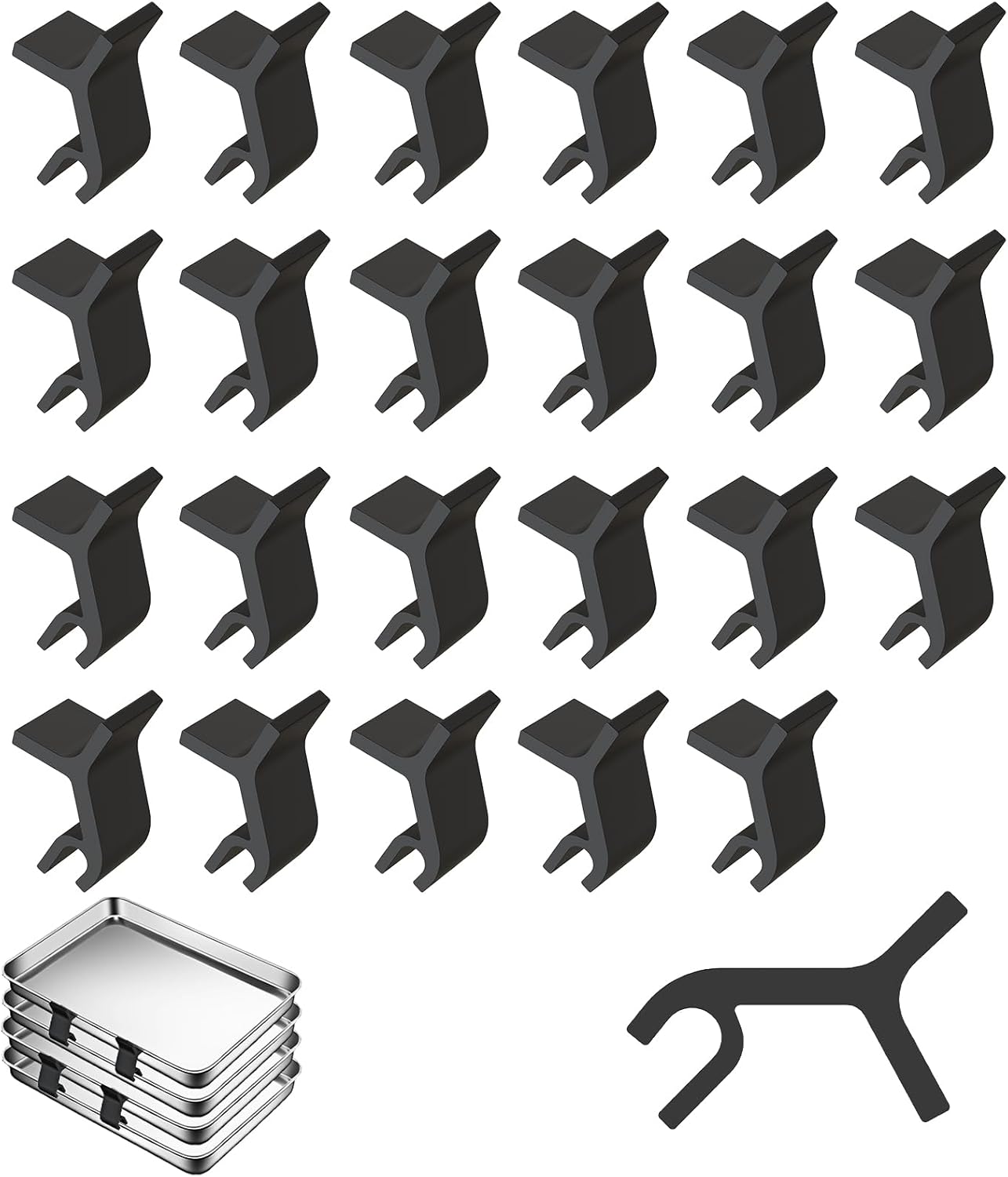 Amazon.com: Linkidea 24 PCS Plastic Baking Tray Stacker, Baking Pan ...