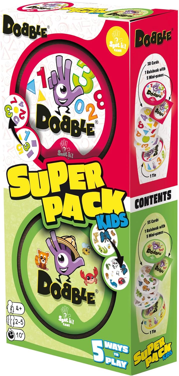 Asmodee | Dobble Super Pack Kids (123+Animals) | Family Card Game ...