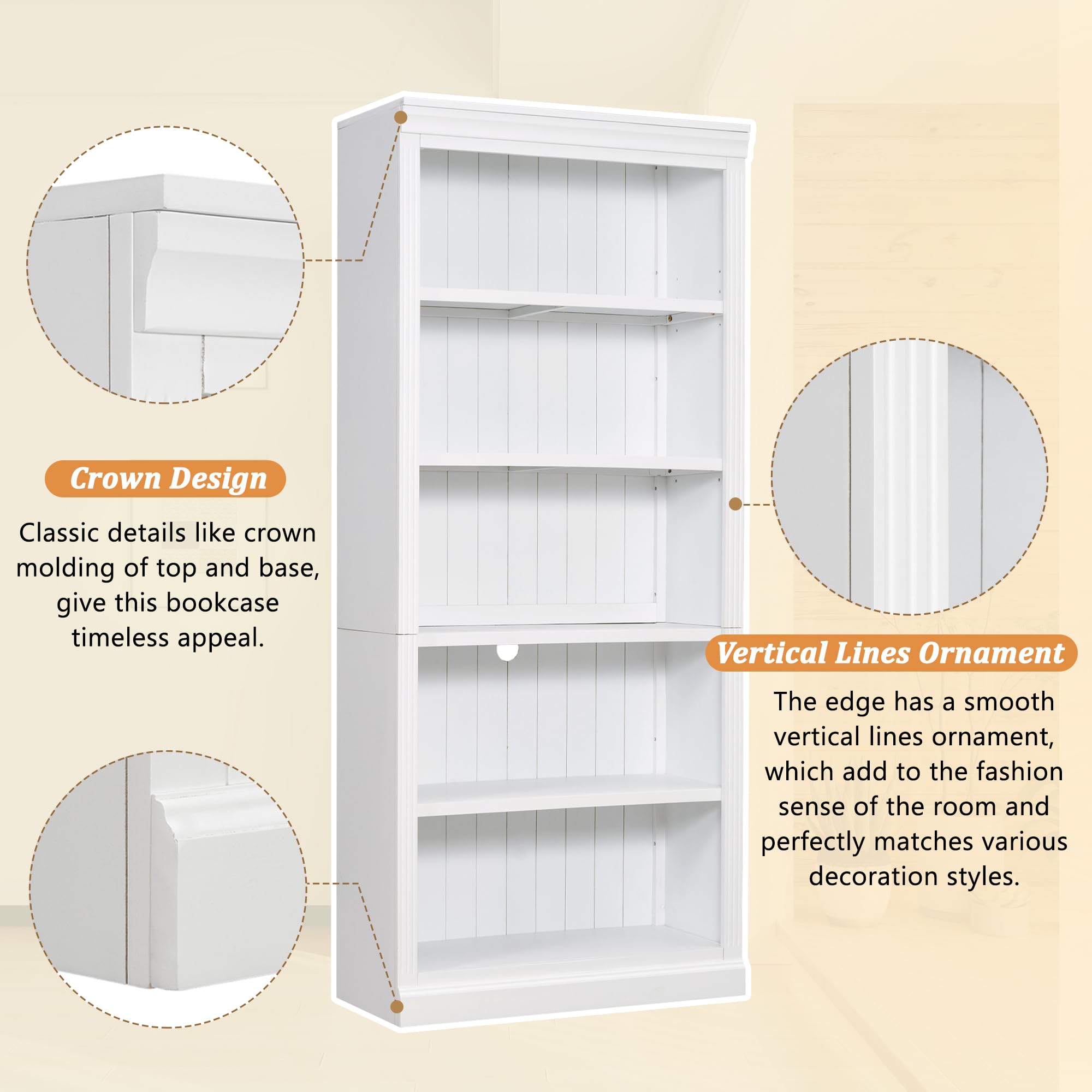 Free Standing Bookcase Crown Molding Transform Shelves With Bookcase