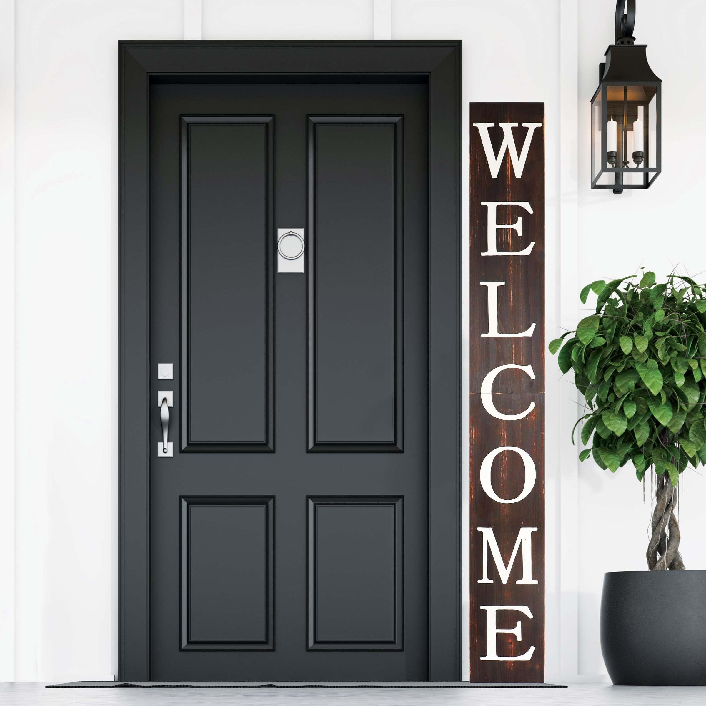 Amazon.com : Tall Outdoor Welcome Sign for Front Door, 6ft Black ...