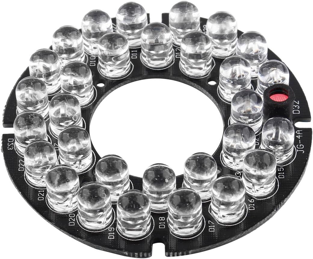 Amazon.com : uxcell 2 1/8" Round Board 24 IR LED Lamp for CCTV Camera ...