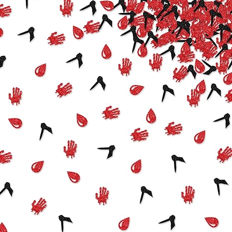 Amazon.com: 120pcs Bloody Confetti, Killer Birthday Table Confetti ...