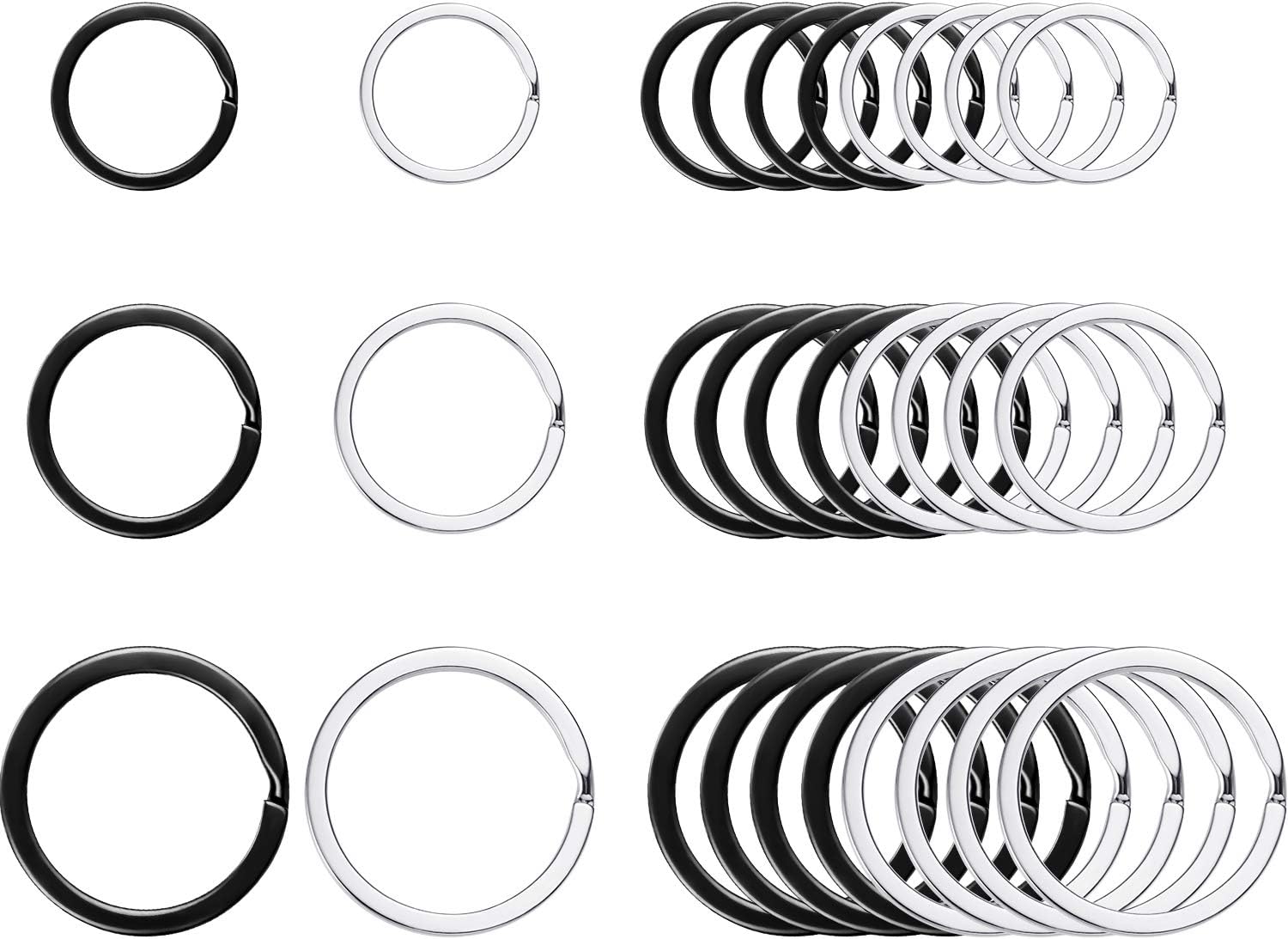 Amazon.com: Key Rings, 304 Stainless Steel Round Flat Split Keychain ...