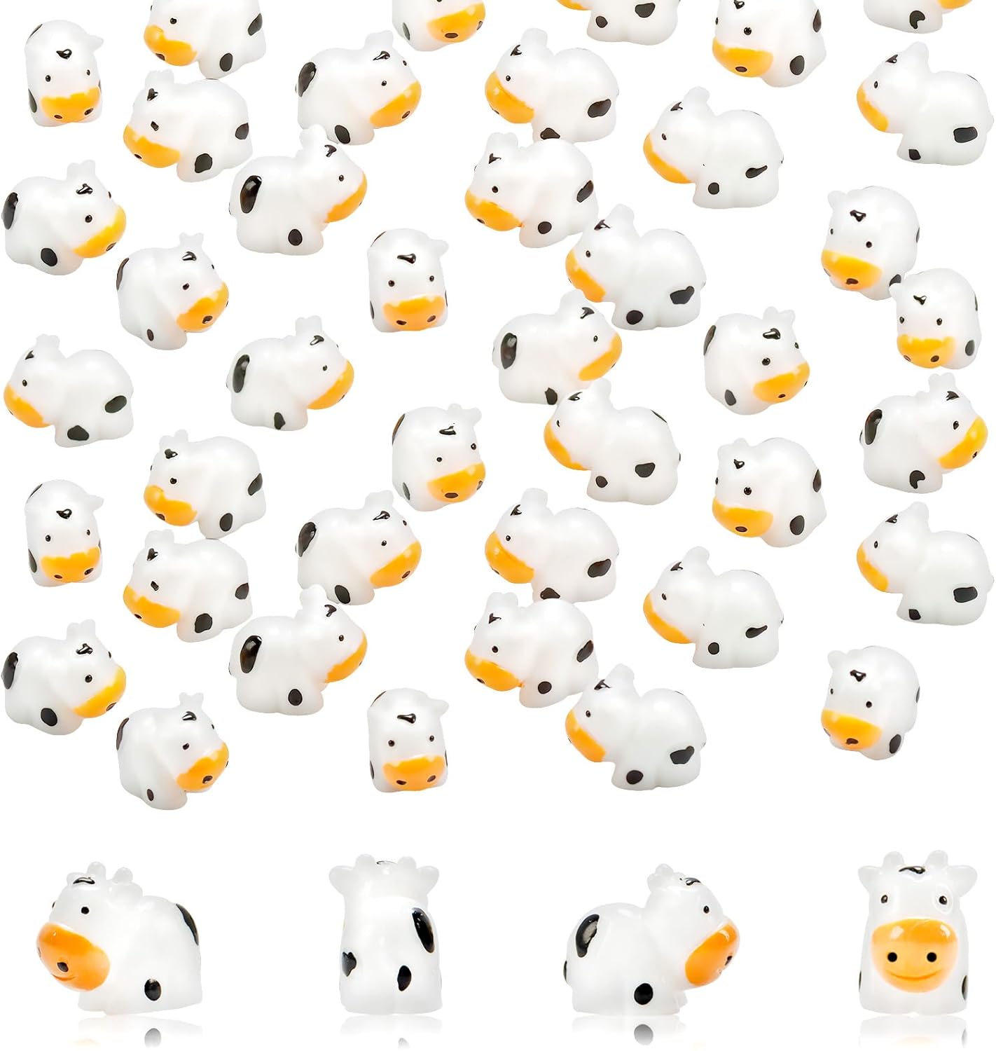 Amazon.com: 35 Pcs Mini Cow Figurines Mini Resin Cows Forest Animals ...