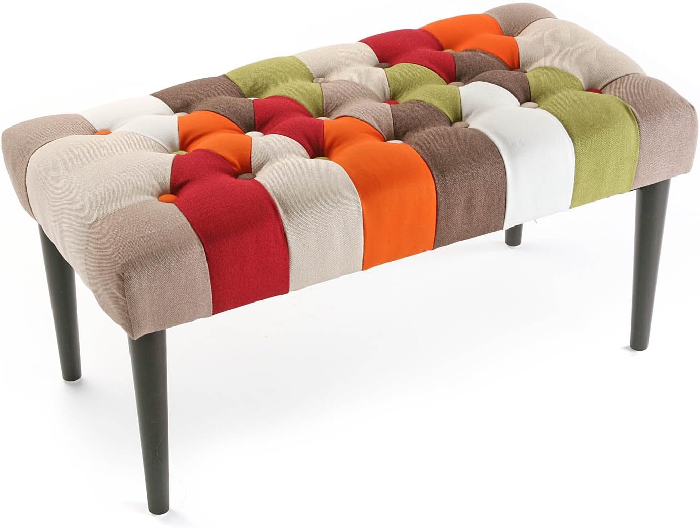 Versa Red Patchwork Hocker für das Schlafzimmer, Bank für den Flur oder ...